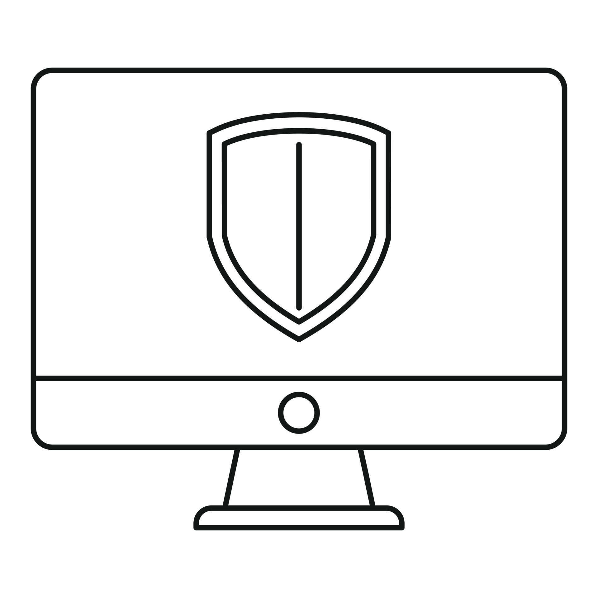 Protected Computer Icon Outline Style 14616104 Vector Art At Vecteezy