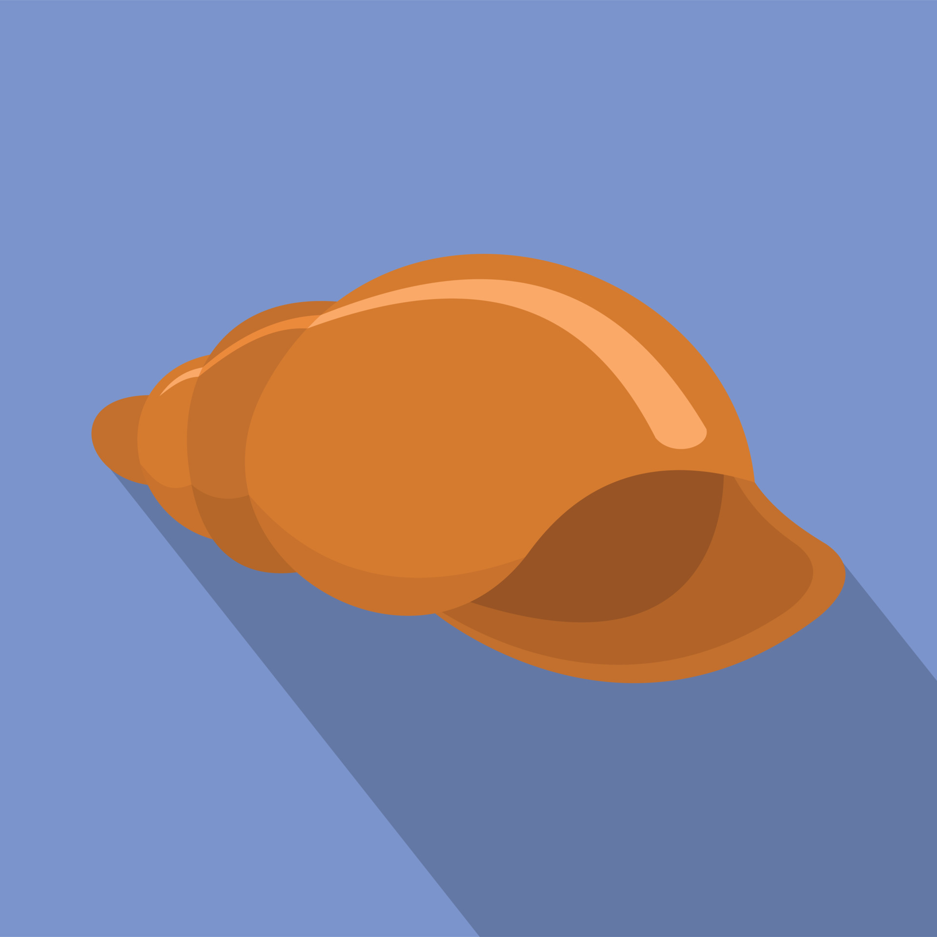 Small shell icon, flat style 14618018 Vector Art at Vecteezy