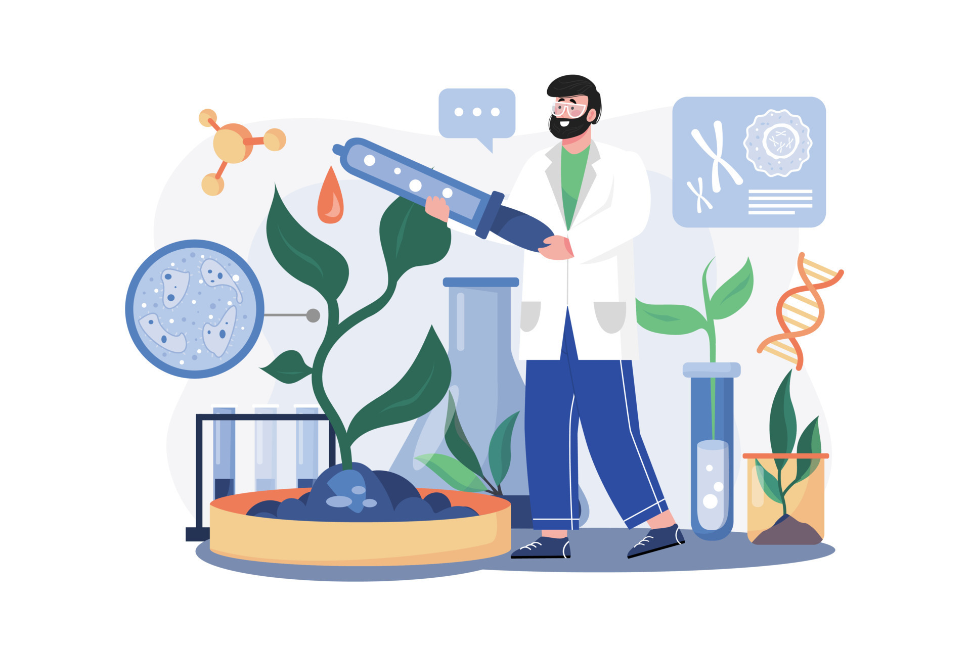 Biological Engineer Illustration Concept A Flat Illustration Isolated On White Background