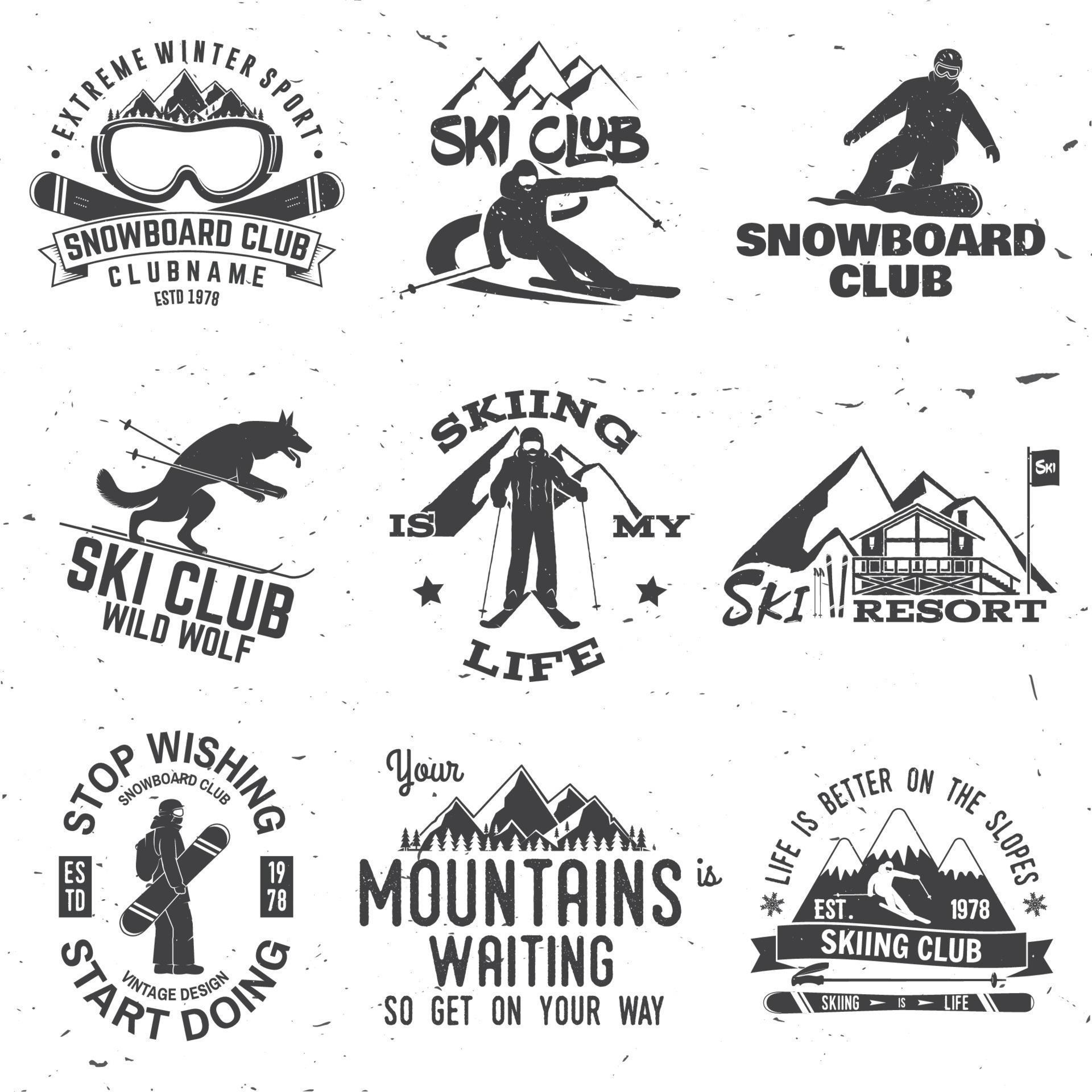 Ski and Snowboard Club emblem. Vector illustration. 14619957 Vector Art ...