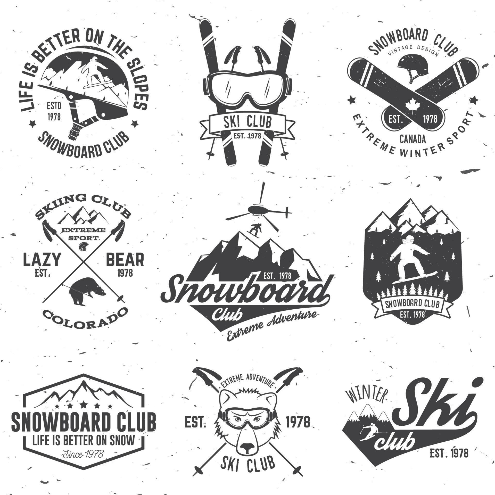 Ski and Snowboard Club emblem. Vector illustration. 14619959 Vector Art ...