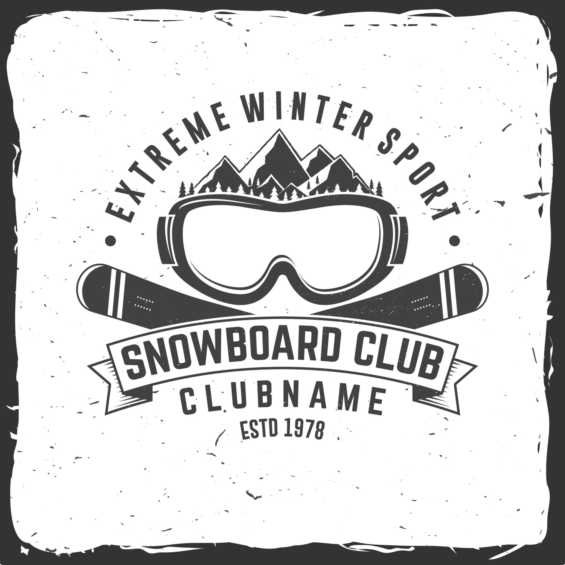 Snowboard Club. Vector illustration. Concept for shirt, print, stamp or ...