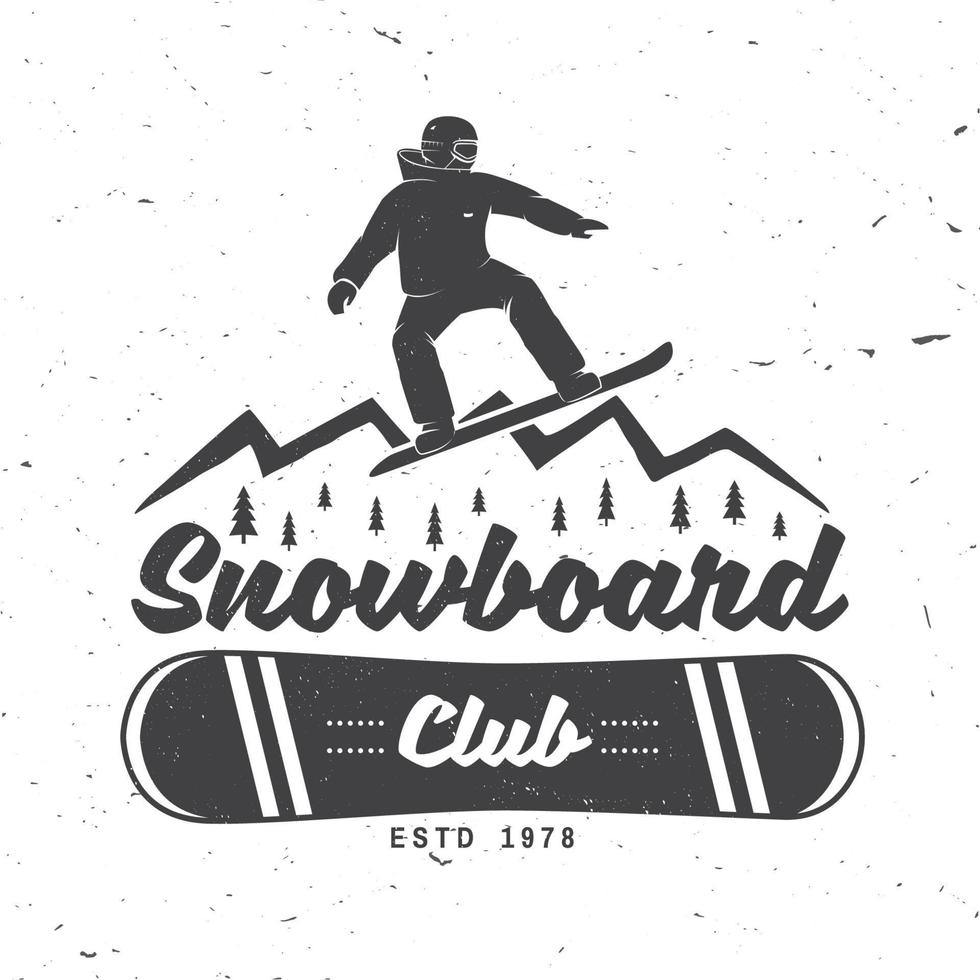 Snowboard Club. Vector illustration. Concept for shirt or logo, print ...