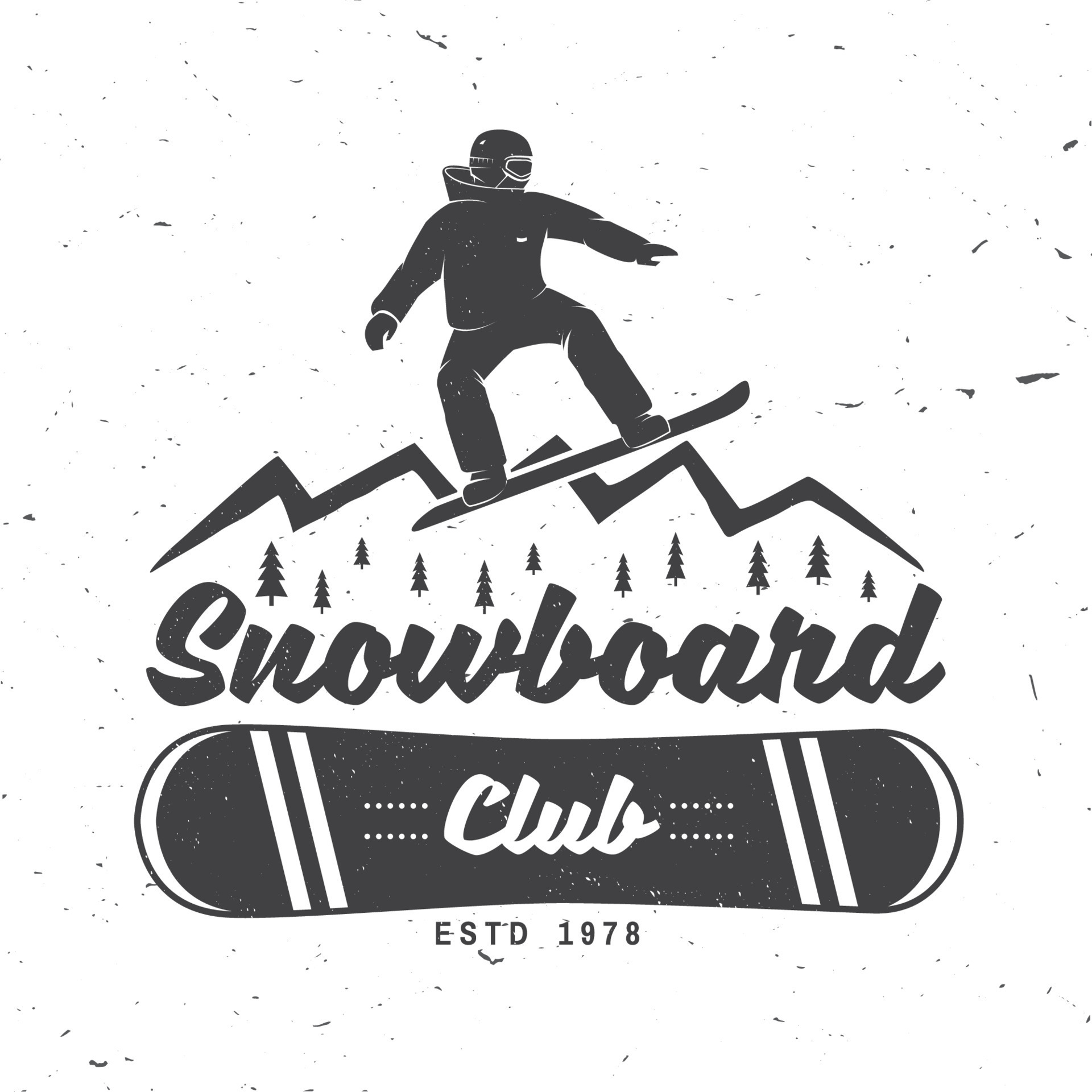 Snowboard Club. Vector illustration. Concept for shirt or logo, print ...