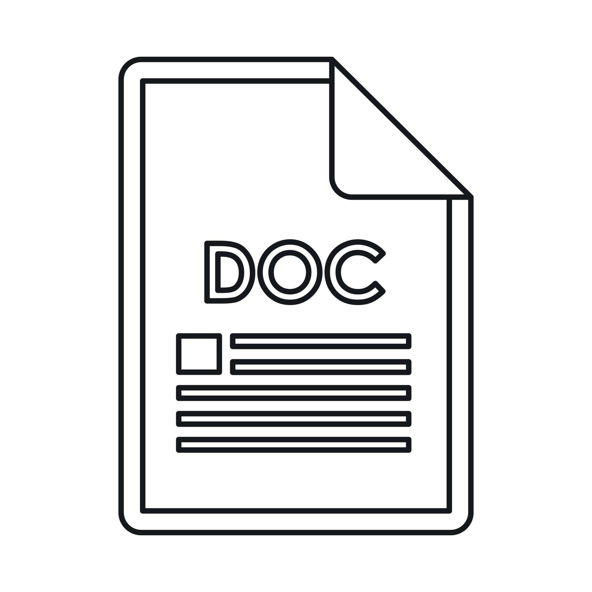 DOC file format icon, outline style 14621946 Vector Art at Vecteezy