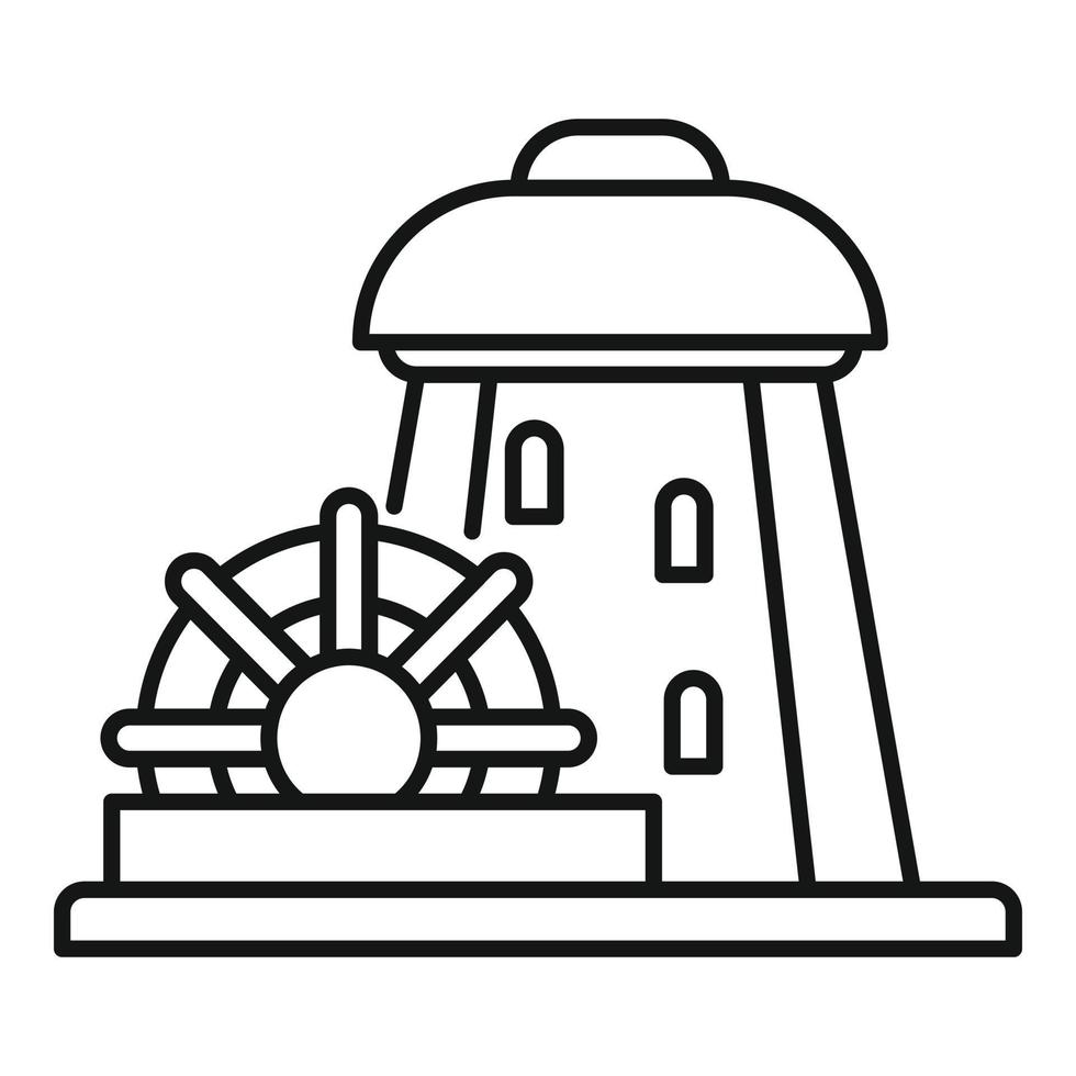 Building Water Mill Icon Outline Style 14623324 Vector Art At Vecteezy