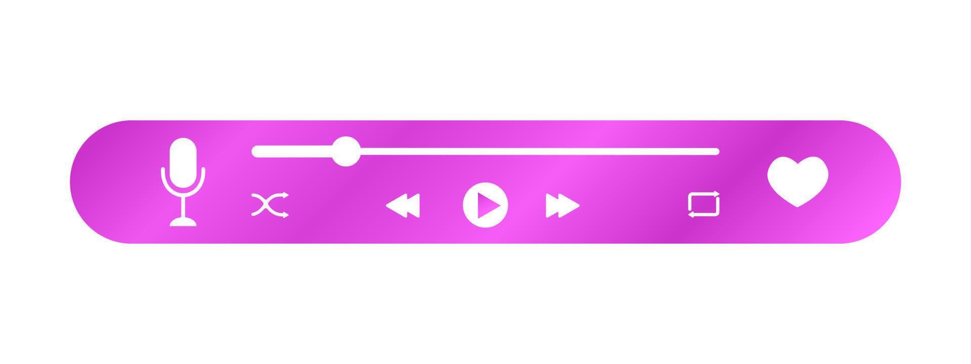 Audio Player Interface With Microphone Icon Loading Progress Bar And Buttons Simple