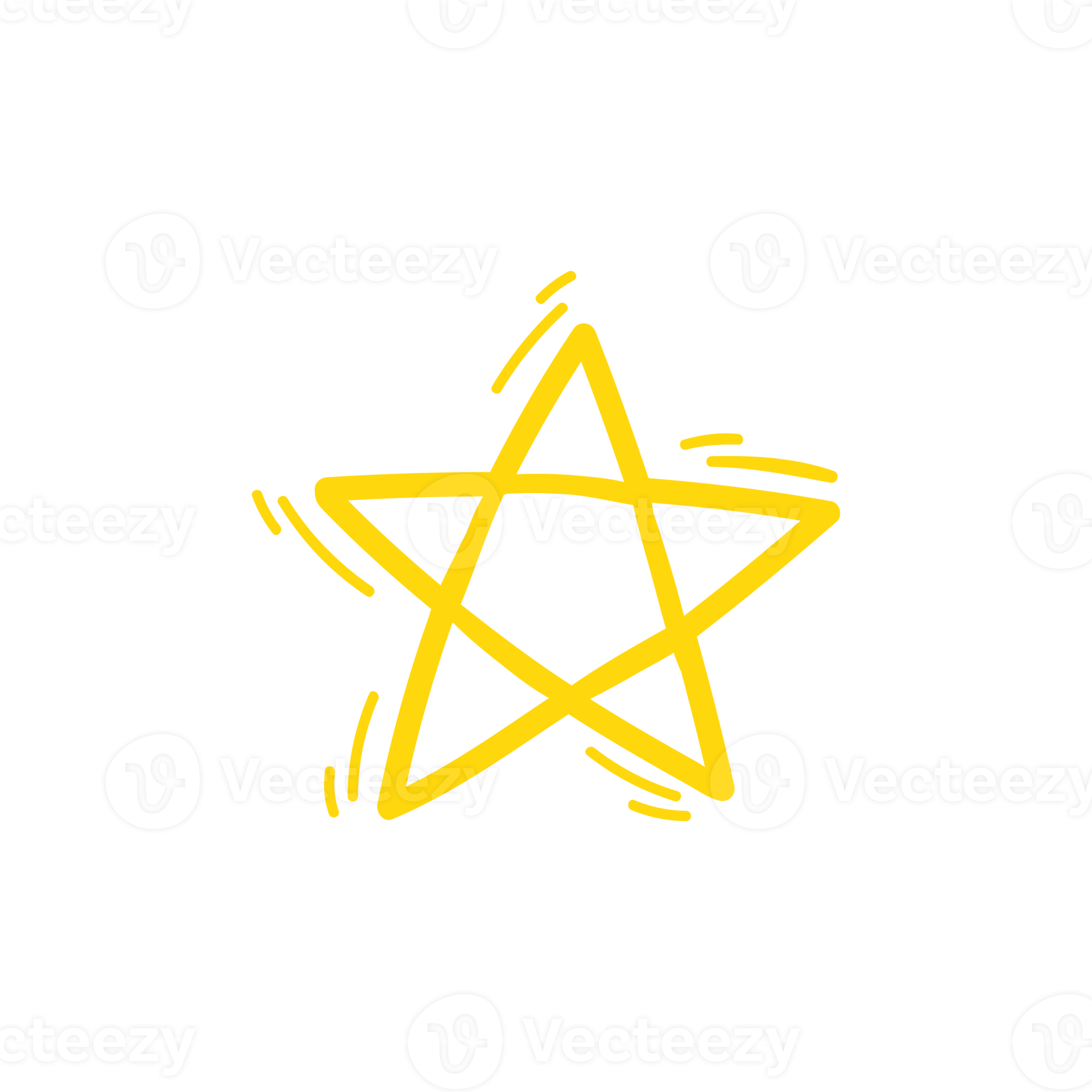 hand drawn star collection simple design 14623658 PNG