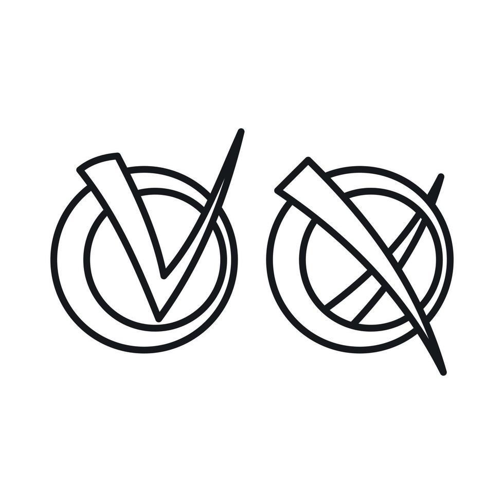 Yes No check marks icon, outline style 14625257 Vector Art at Vecteezy
