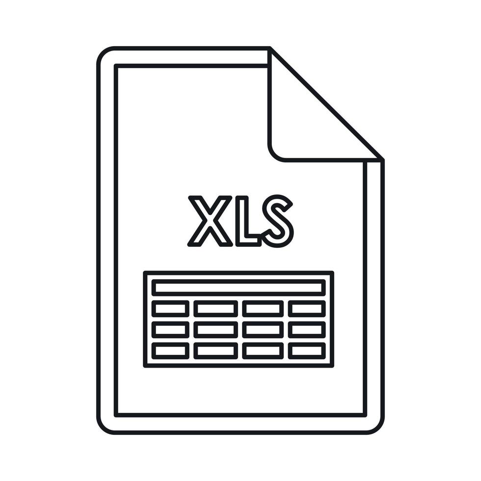 Xls File Extension Icon Outline Style 14627843 Vector Art At Vecteezy