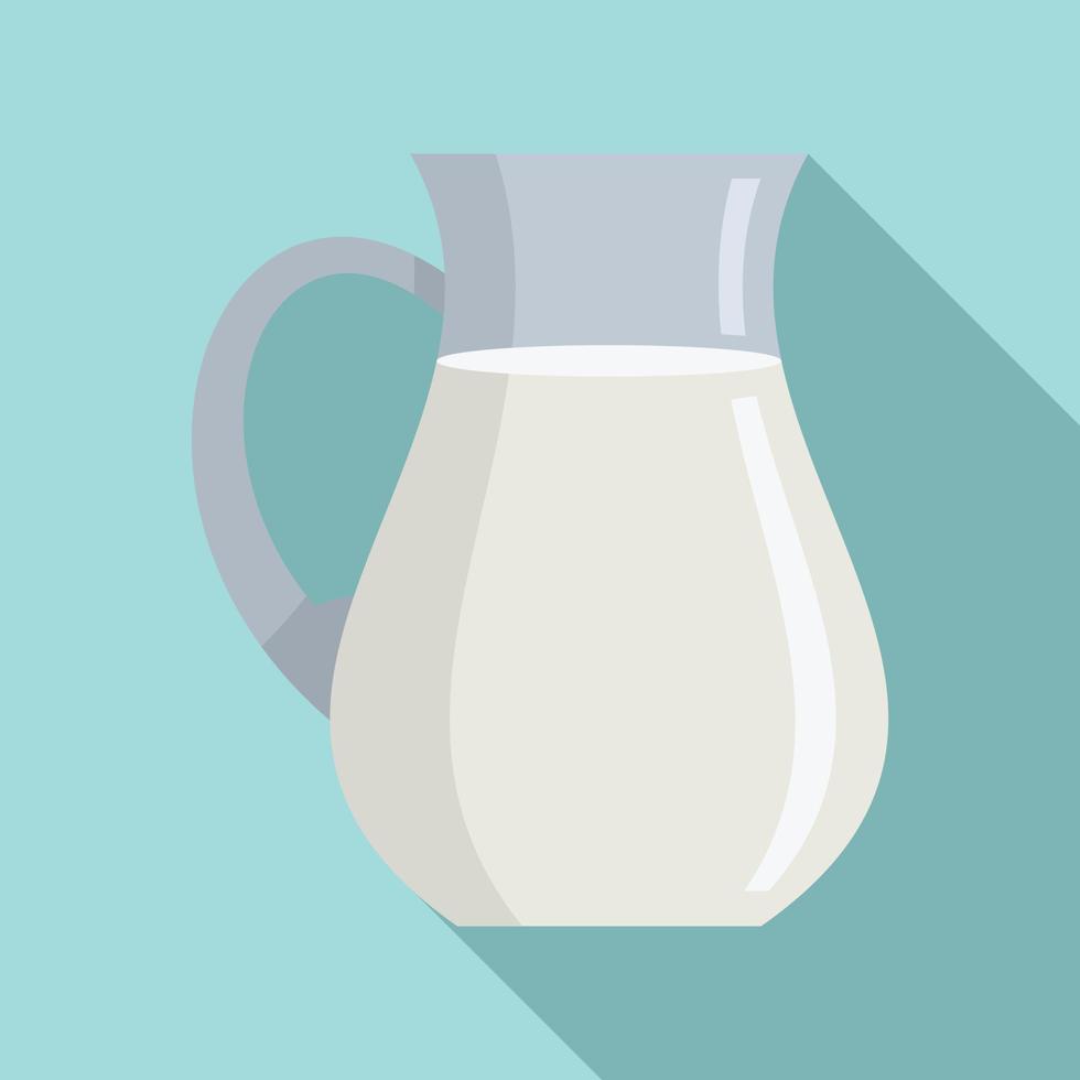 Swiss milk jug icon, flat style 14628159 Vector Art at Vecteezy