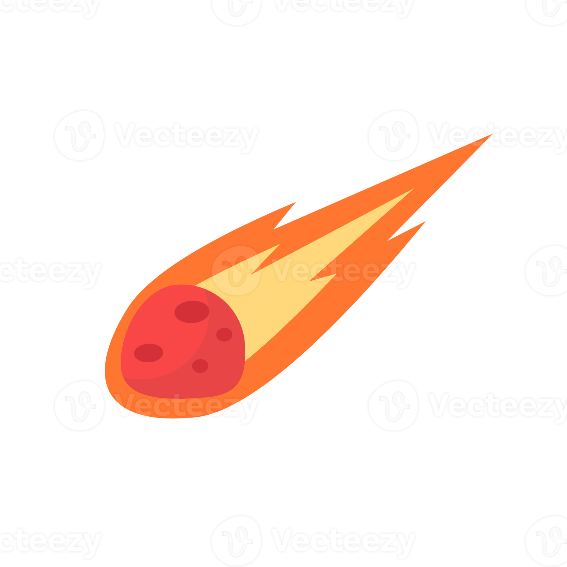 Comet cartoon. The meteorite fell to the earth and sparked. 14628582 PNG