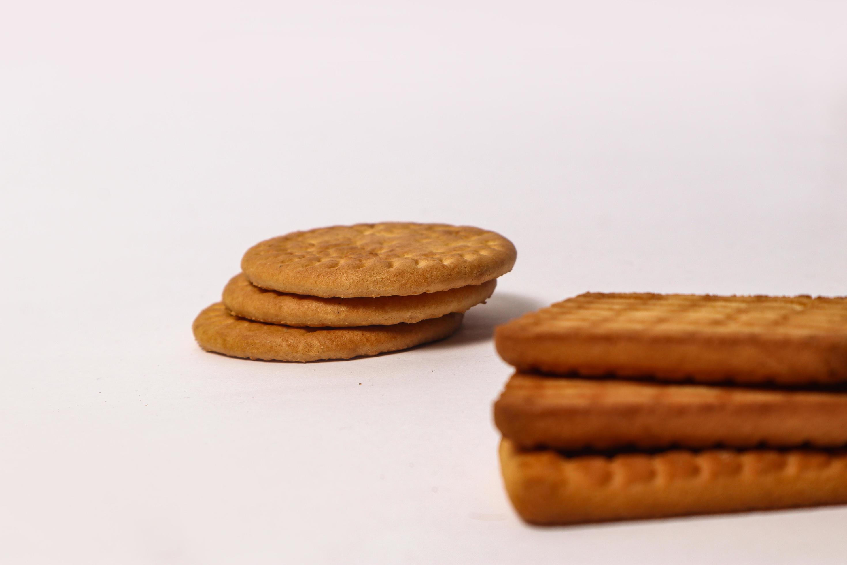 Wheat Biscuits In The Steel Plate With Blury Background Indian Biscuits Popularly Known As Chai