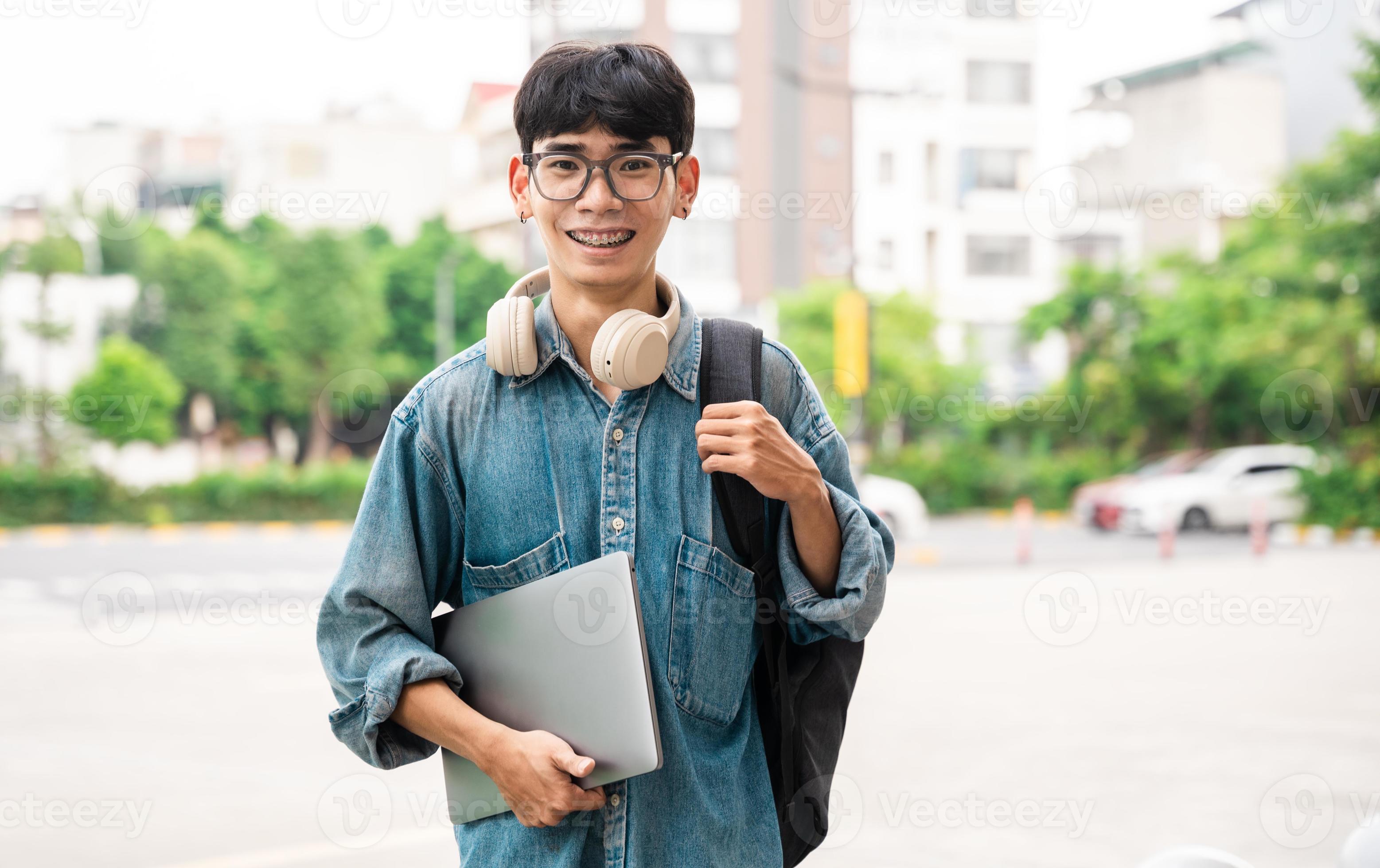 Portrait of Asian male student having fun at school 14629103 Stock ...