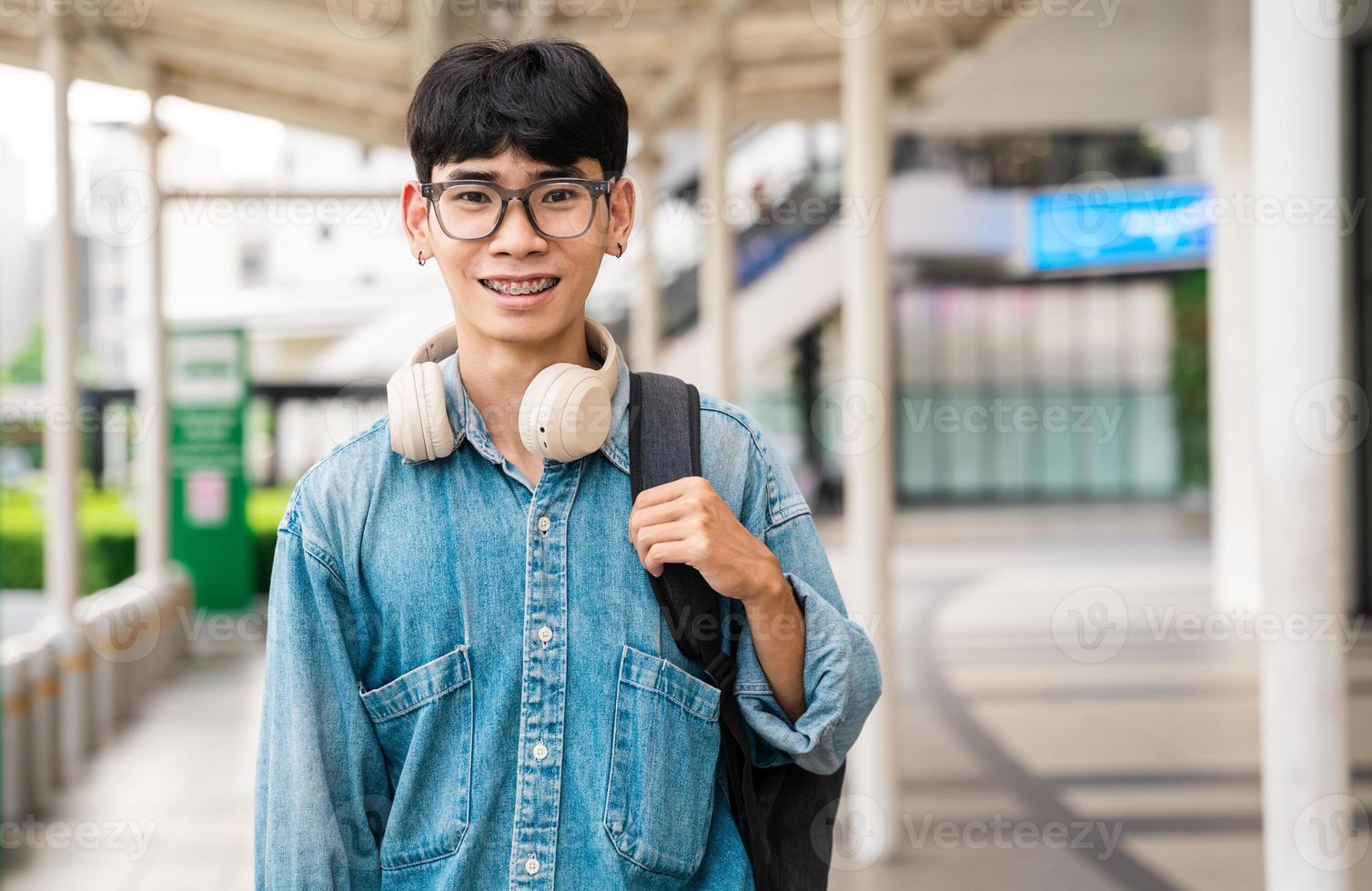 Portrait of Asian male student having fun at school 14629123 Stock ...