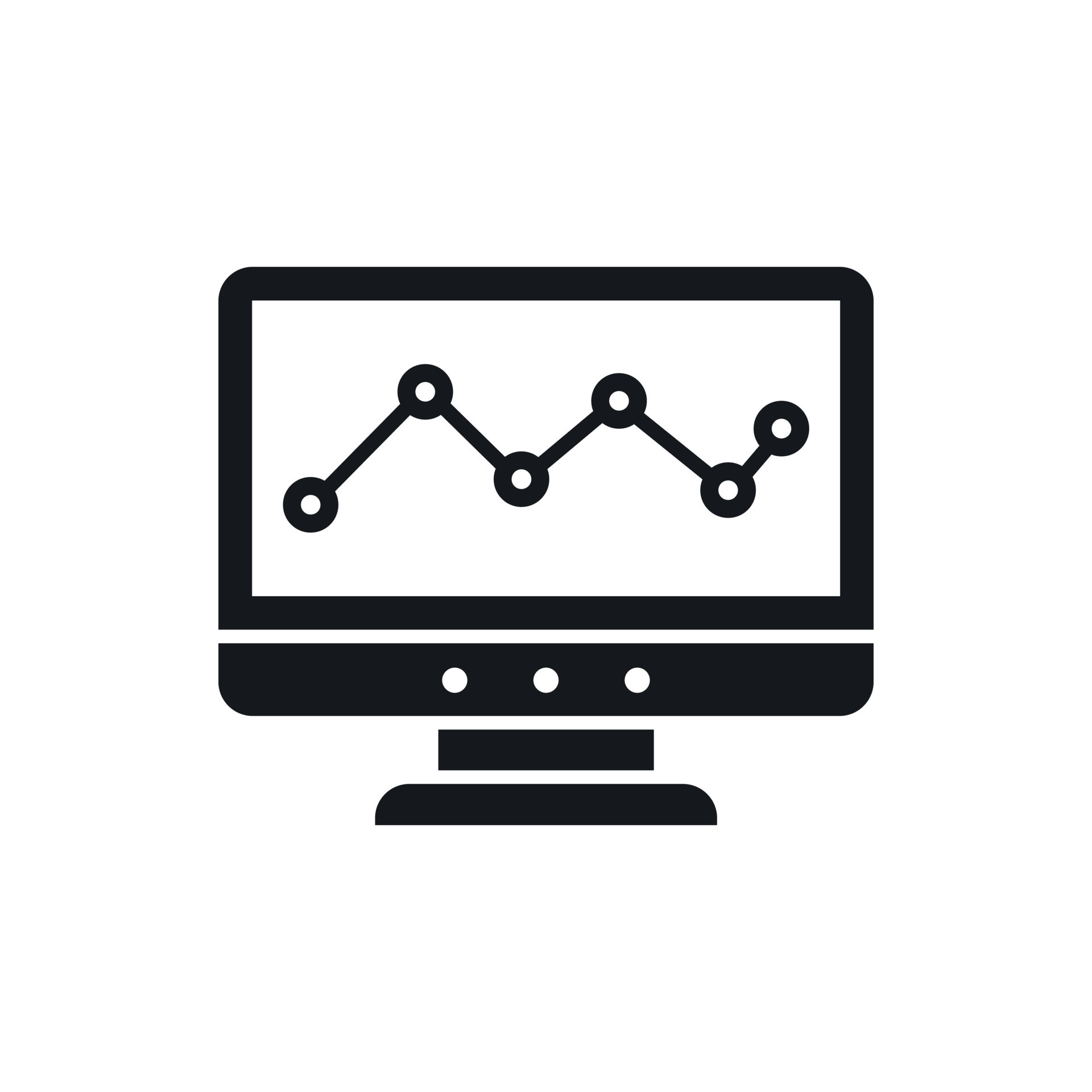 Graph in computer screen icon, simple style 14629694 Vector Art at Vecteezy