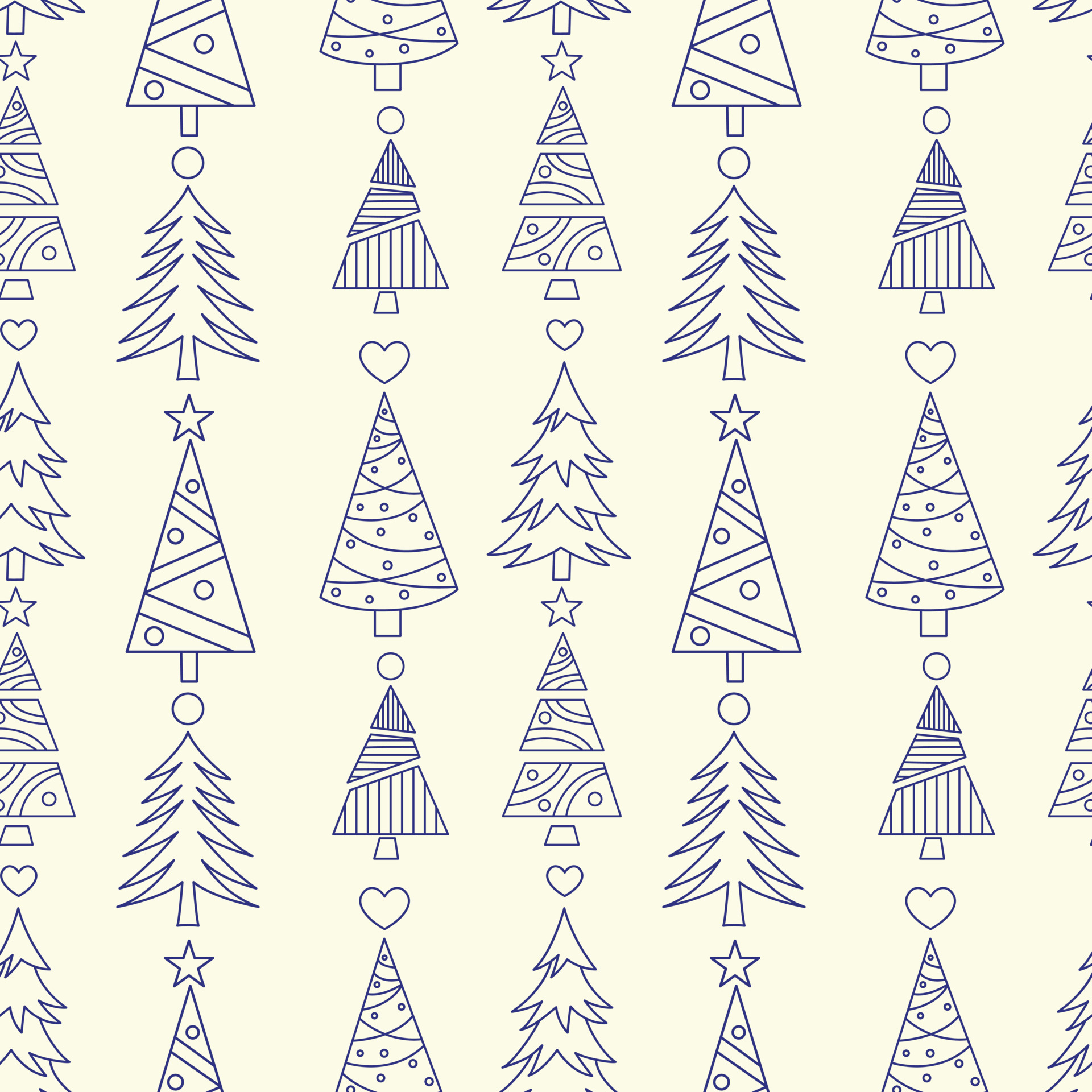 Christmas tree repeat pattern, vector background, 14634019 Vector Art ...