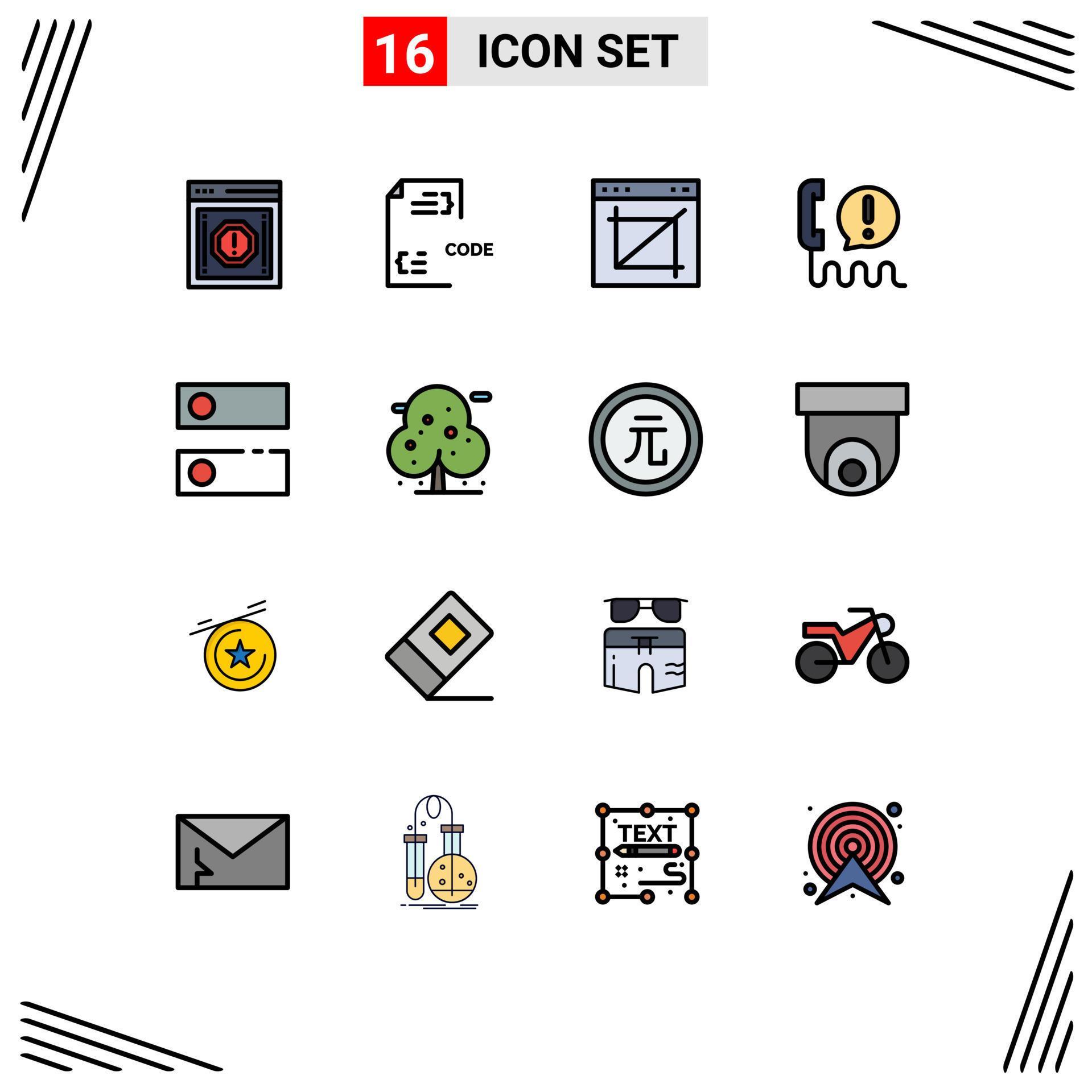 16 Thematic Vector Flat Color Filled Lines And Editable Symbols Of Center Call Development