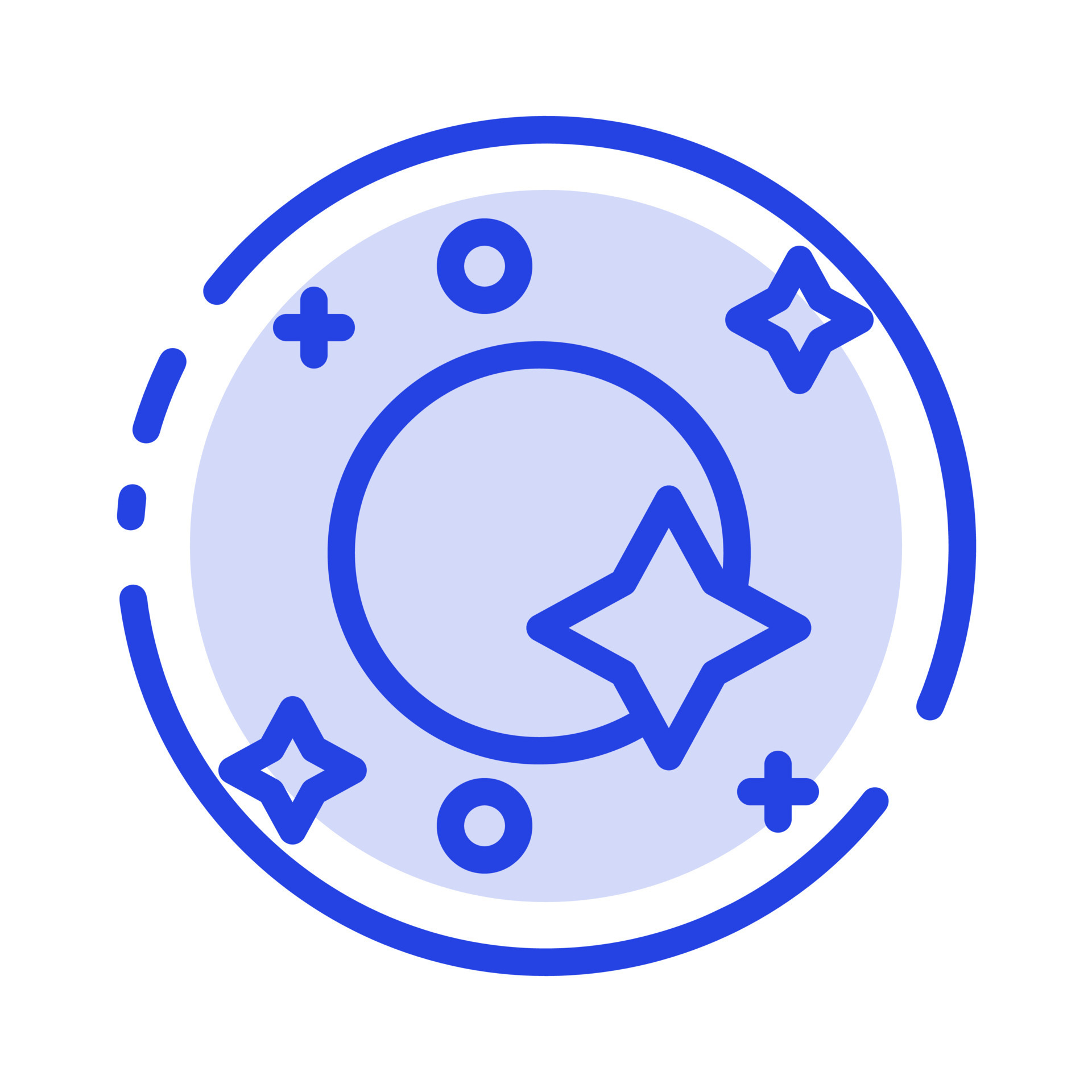 Astronomy Galaxy Satellite Space Spaceship Blue Dotted Line Line Icon 14634214 Vector Art At