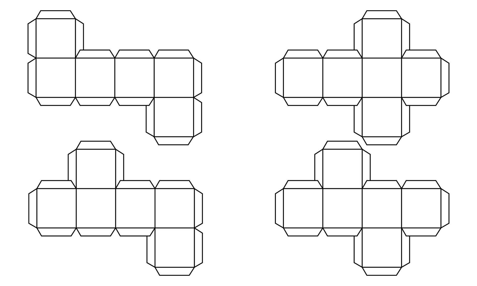 cube mesh net pattern 14635872 Vector Art at Vecteezy