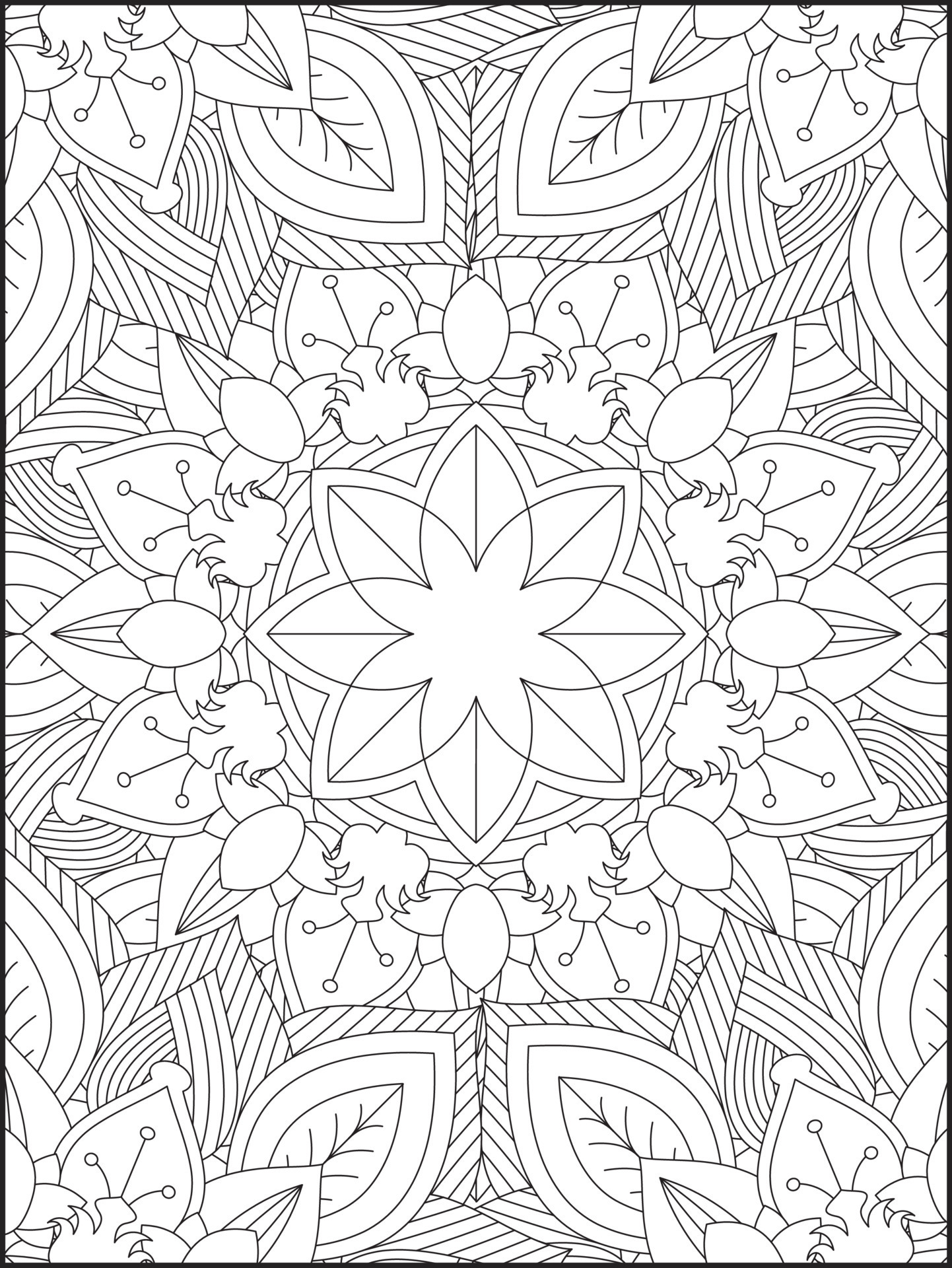Flower Mandala Coloring Book For Adult Mandala Coloring Pages