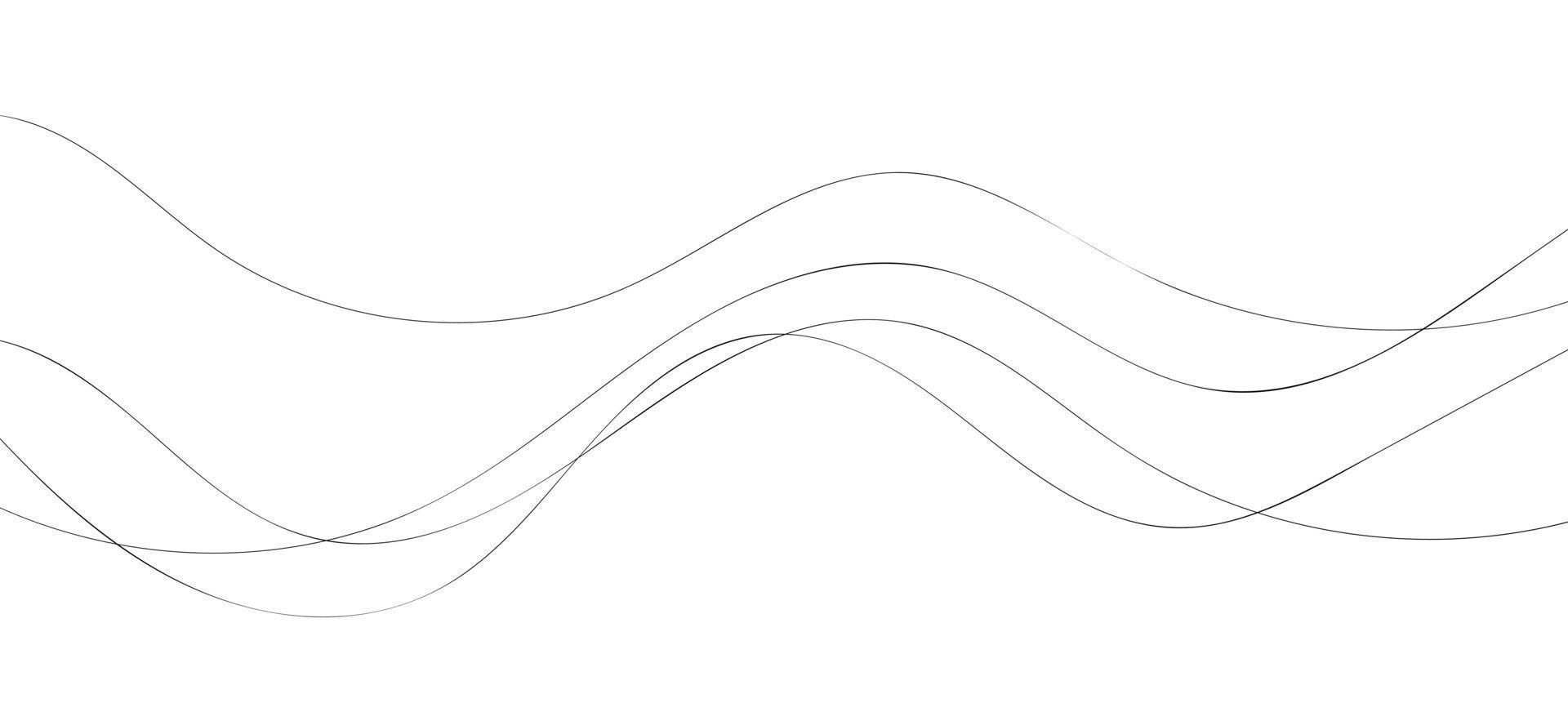 Curve Wave Seamless Pattern Line Art Striped Graphic Template Vector