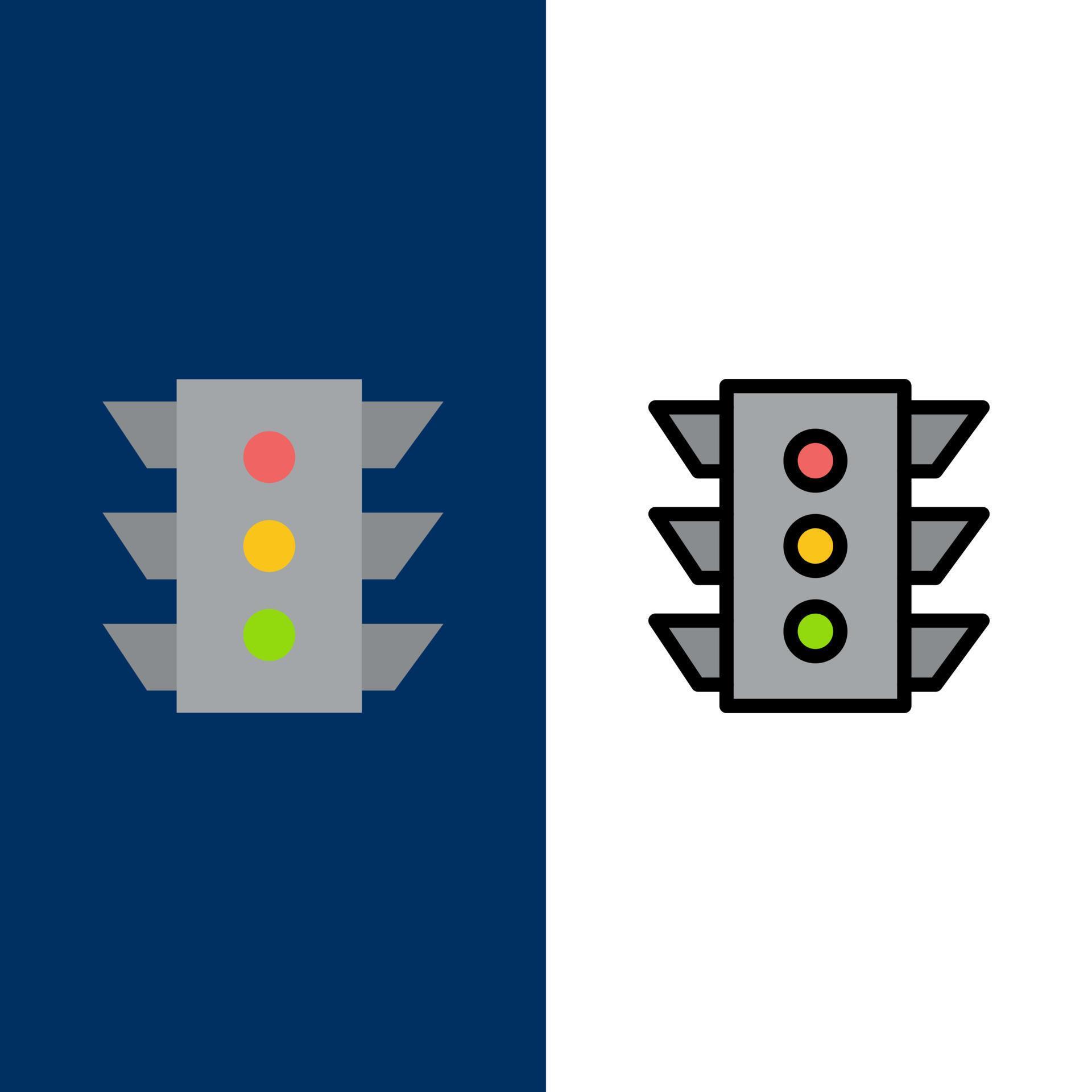 Light Traffic signal Navigation rule Icons Flat and Line Filled Icon ... Light Traffic signal Navigation rule Icons Flat and Line Filled Icon ...