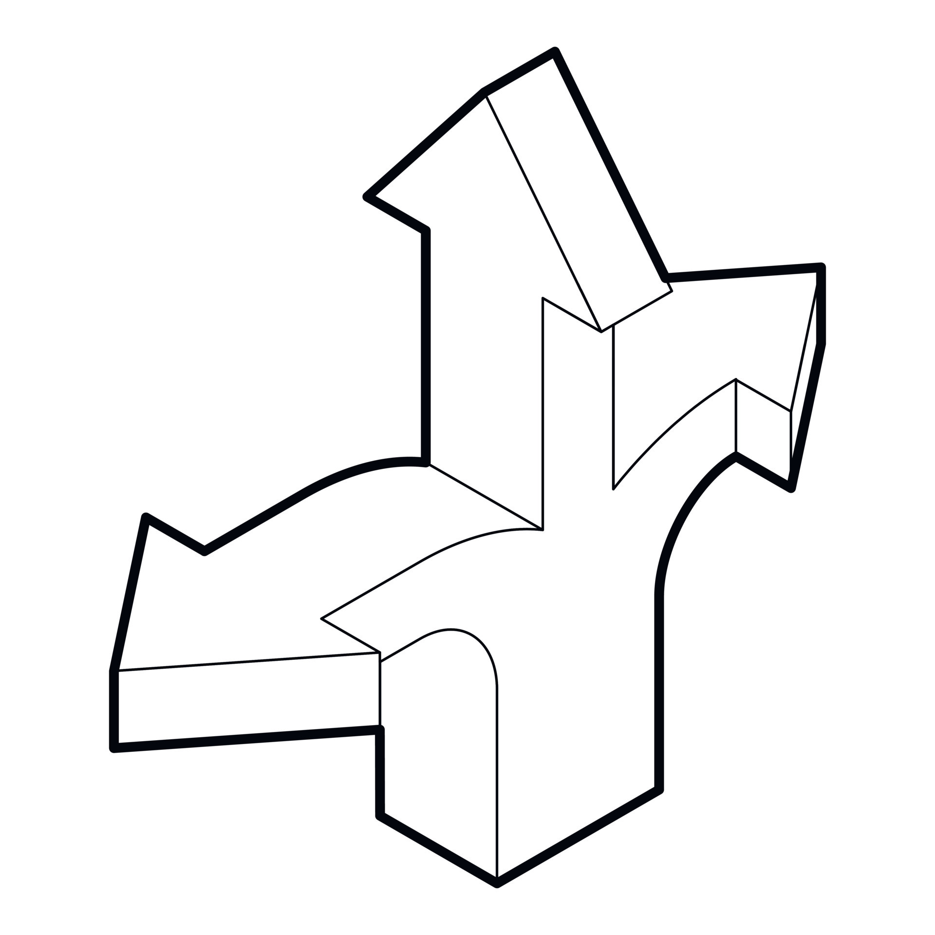 Three Way Direction Arrow Icon Outline Style 14637413 Vector Art At