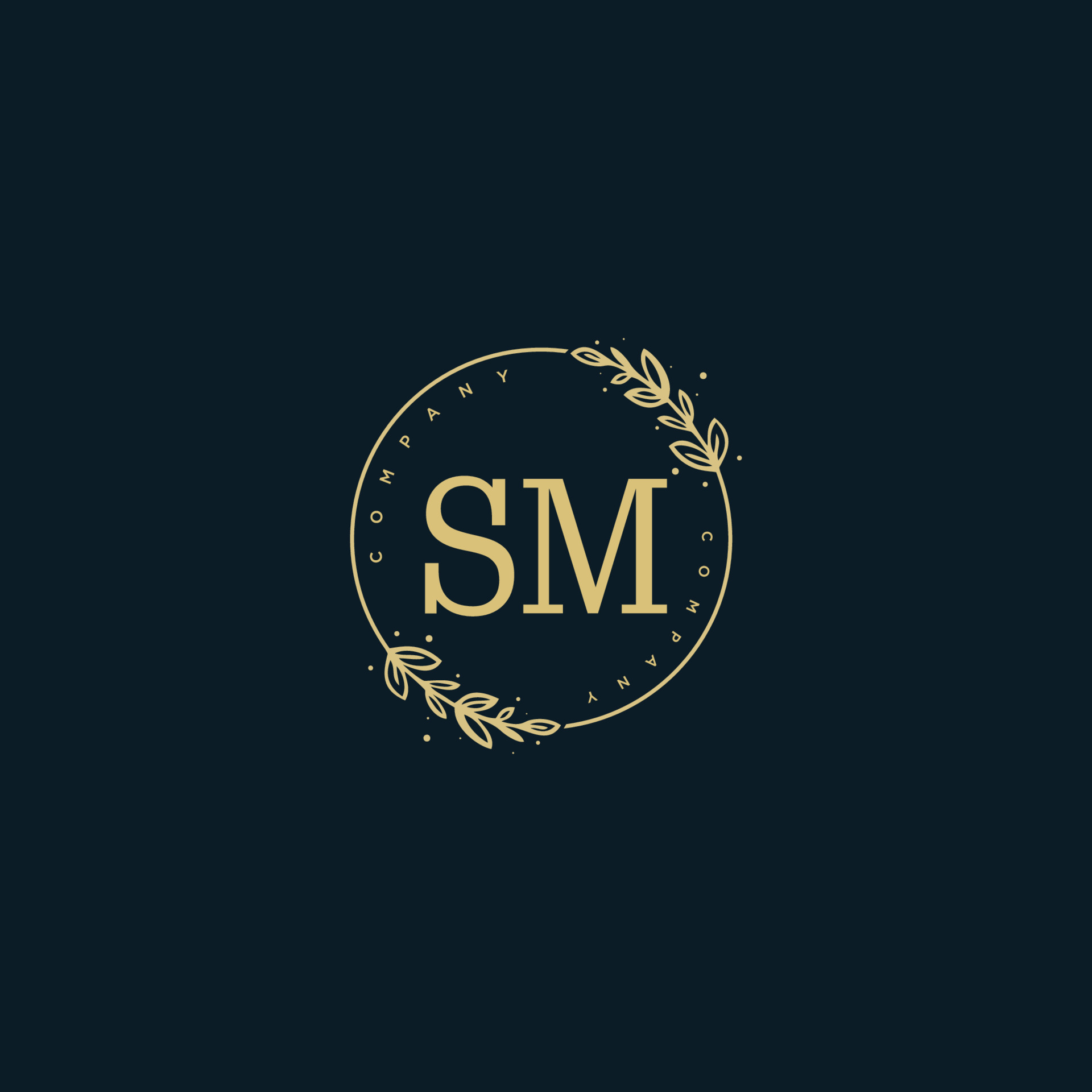 Initial SM beauty monogram and elegant logo design, handwriting logo of initial signature ...