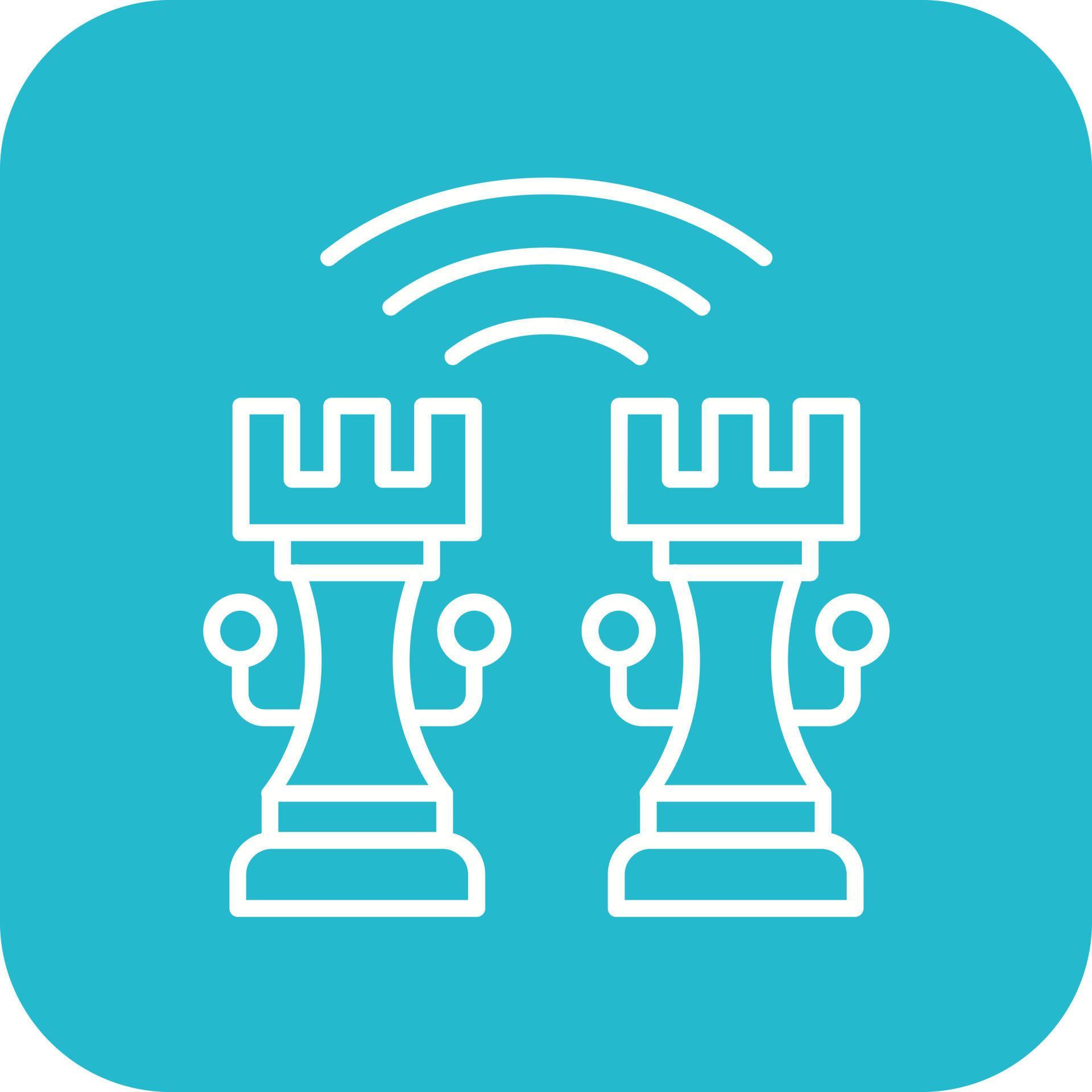 Smart Chess Line Round Corner Background Icons 14640628 Vector Art at ...