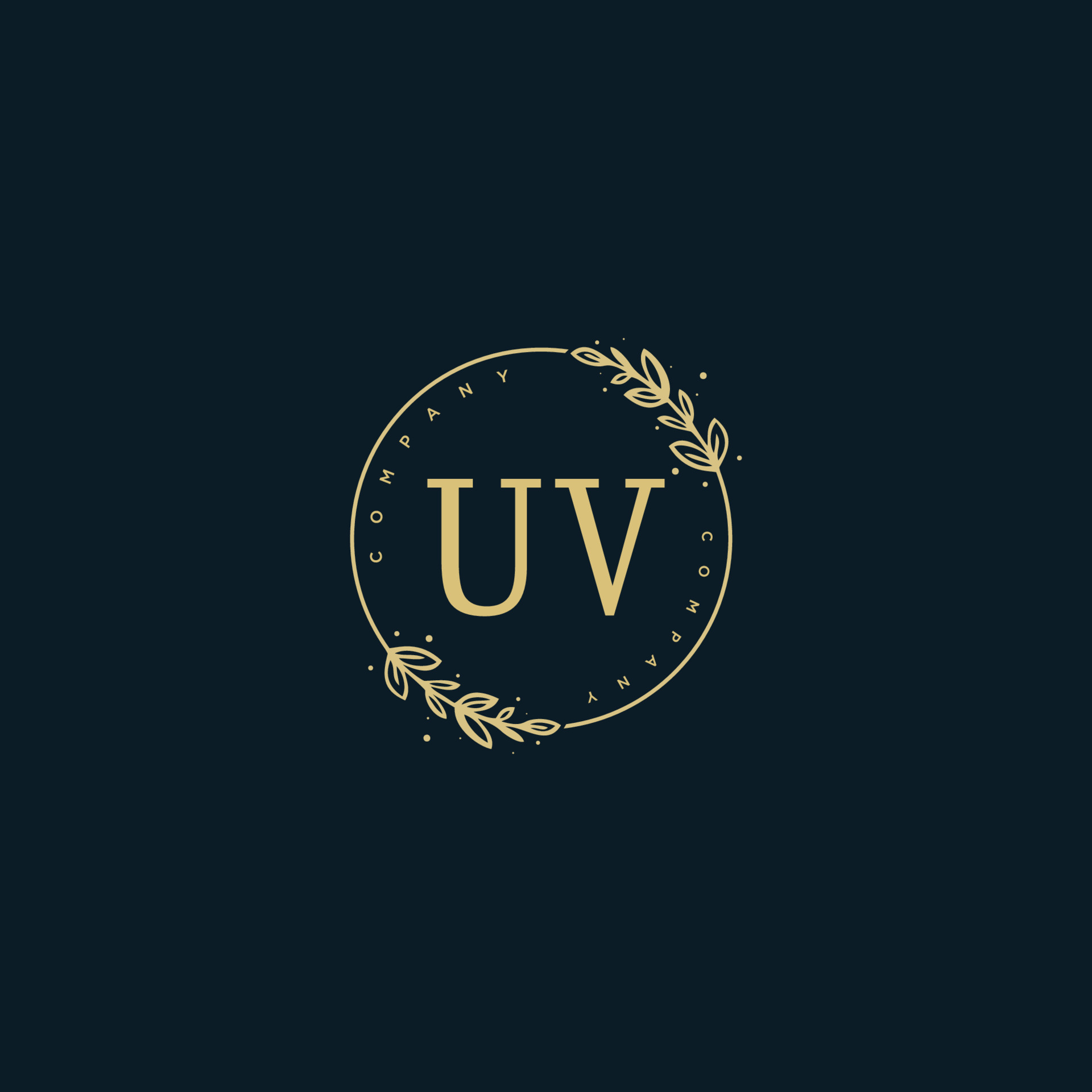 Initial UV beauty monogram and elegant logo design, handwriting logo of initial signature ...