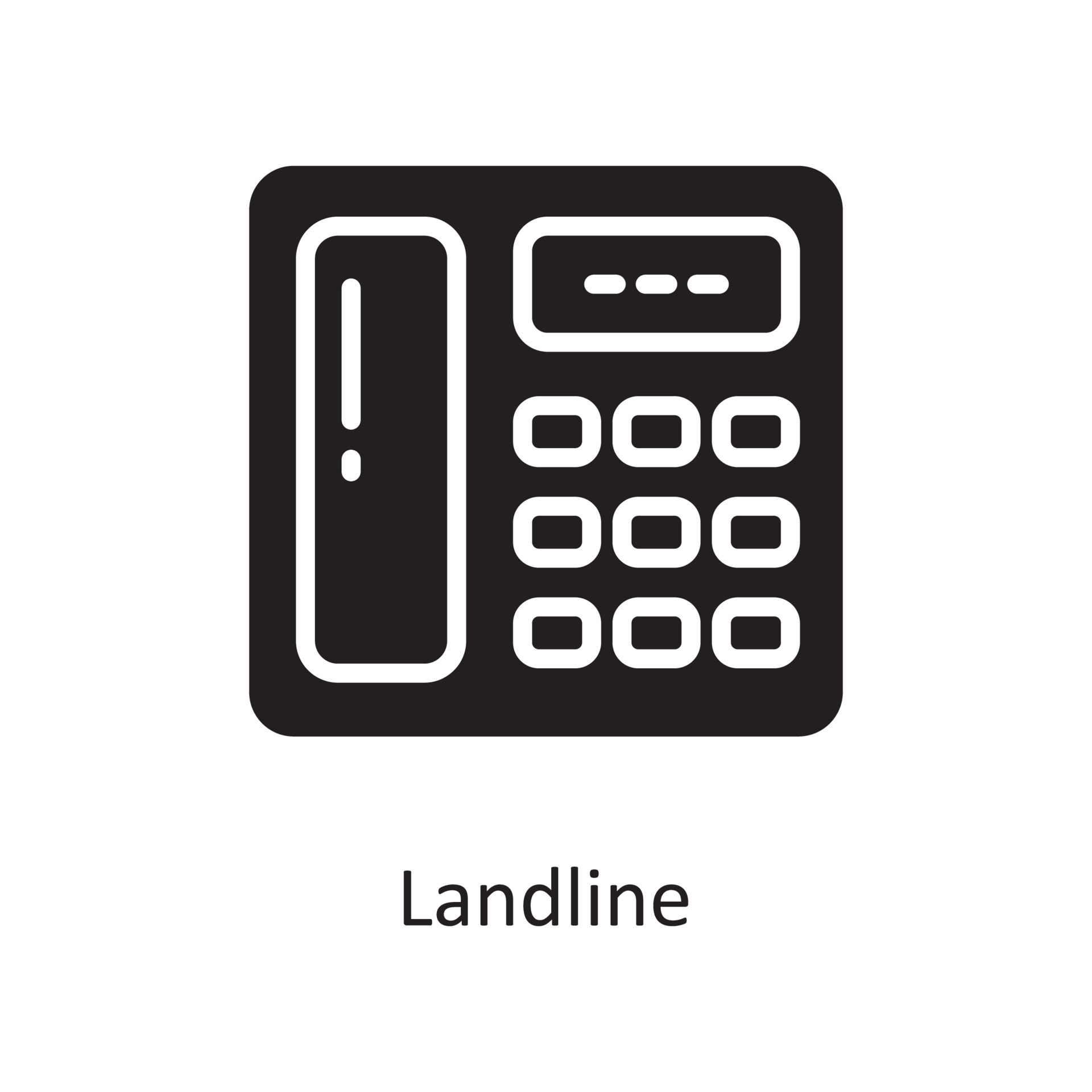 Landline Vector Solid Icon Design illustration. Housekeeping Symbol on ... Landline Vector Solid Icon Design illustration. Housekeeping Symbol on ...