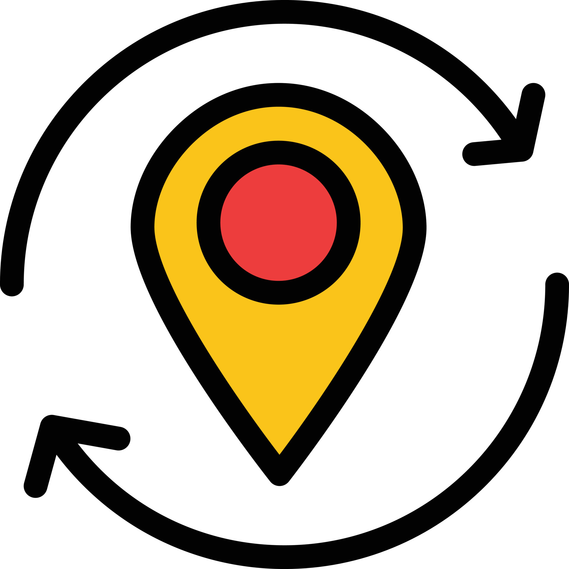 Arrow Location Map Marker Pin Flat Color Icon Vector Icon Banner