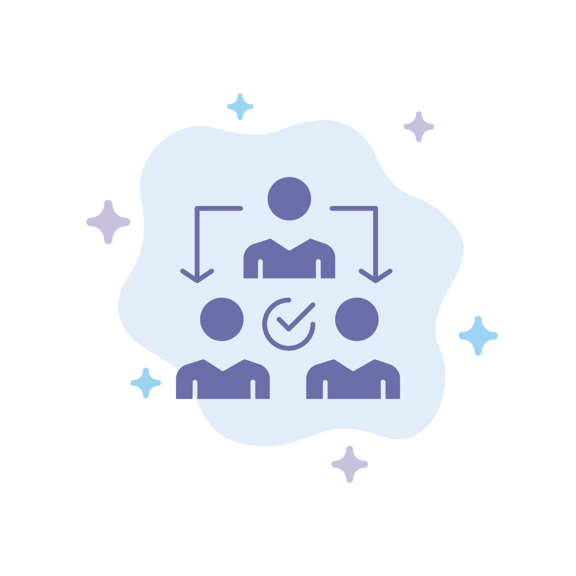 Assignment Delegate Delegating Distribution Blue Icon on Abstract Cloud Background 14645679 ...