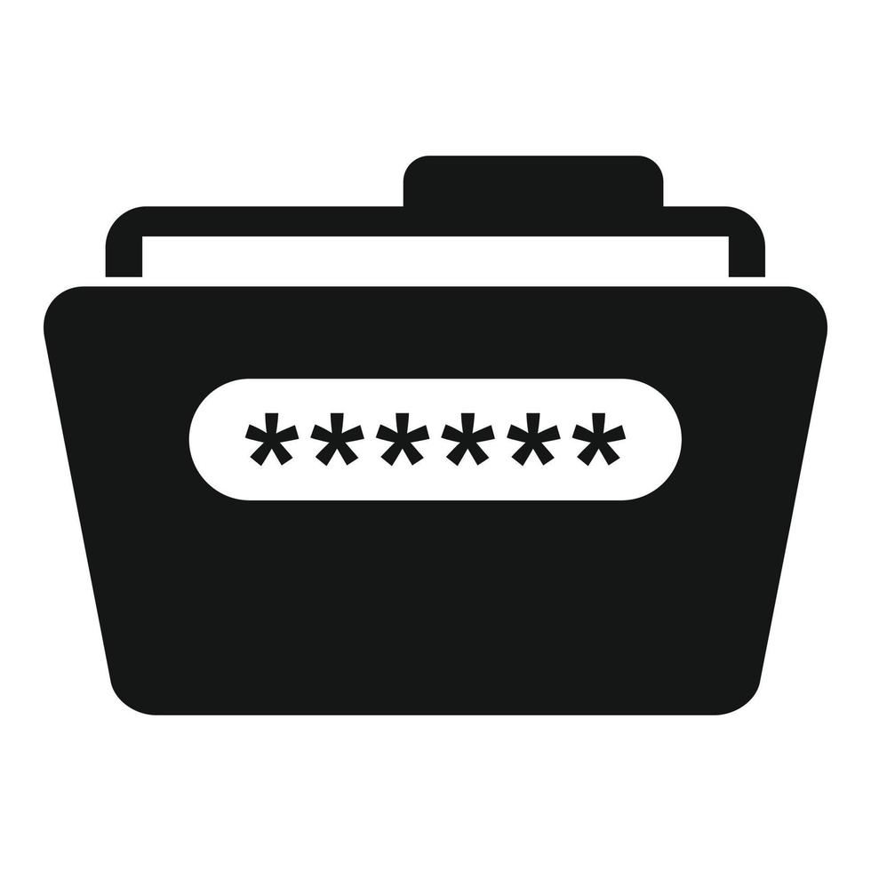 Folder access authentication icon, simple style 14646628 Vector Art at Vecteezy
