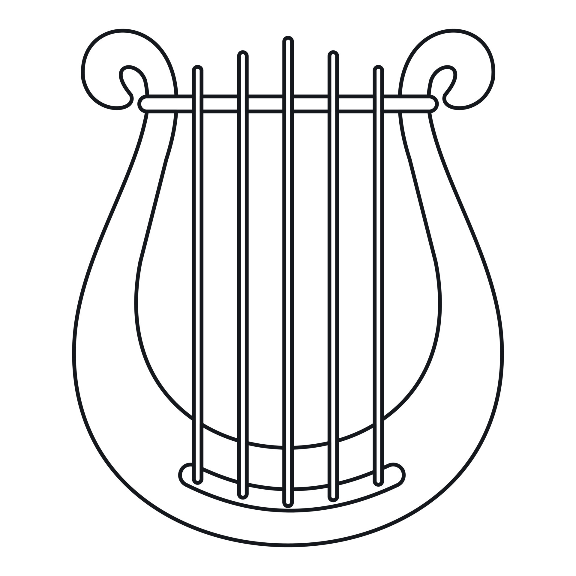 Harp icon, outline style 14646849 Vector Art at Vecteezy