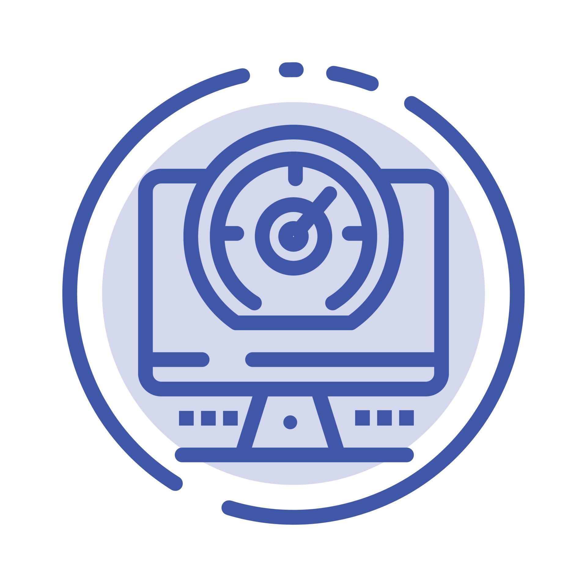 Compass Computer Timer Location Blue Dotted Line Line Icon 14648234 Vector Art At Vecteezy