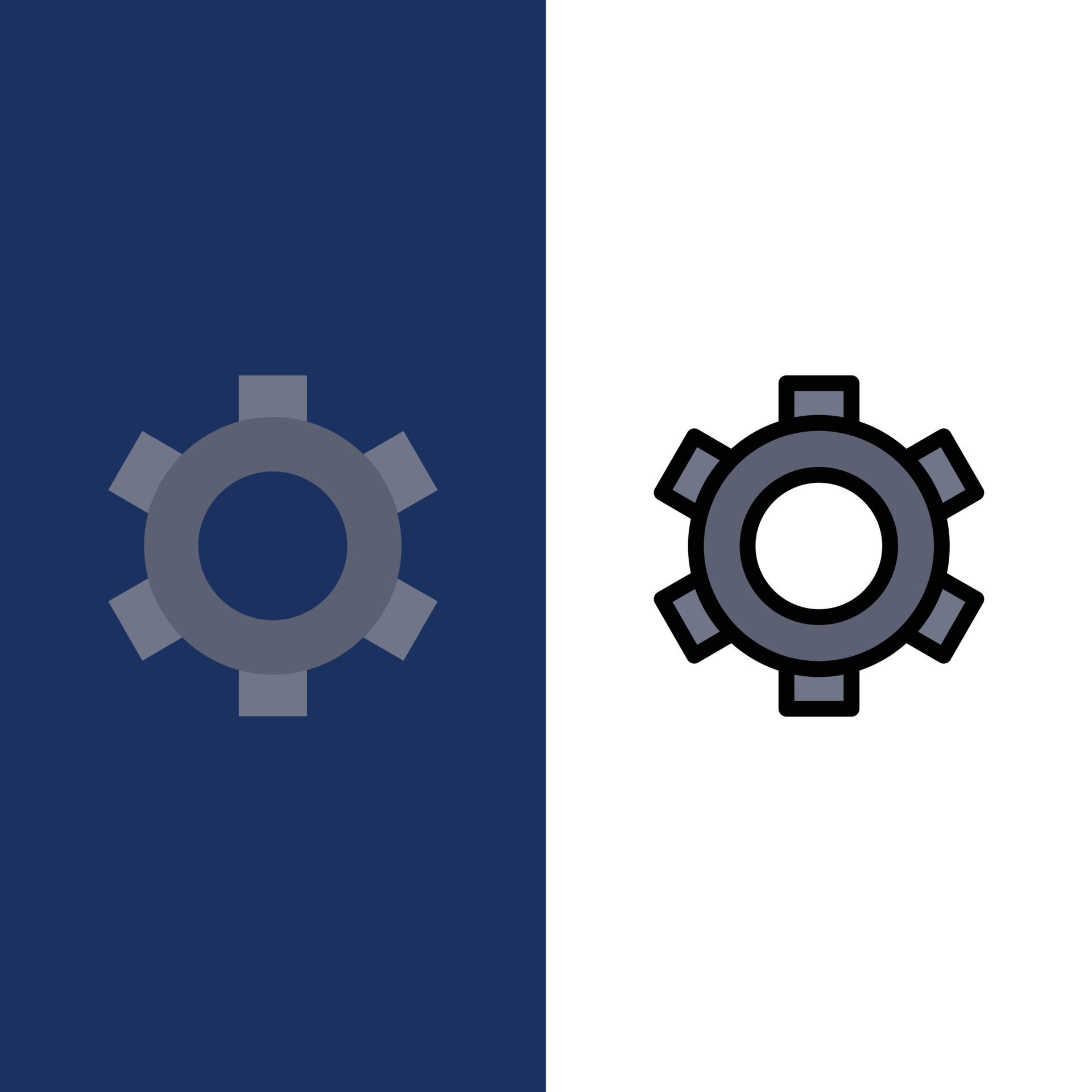 Basic Gear Setting Ui Icons Flat And Line Filled Icon Set Vector Blue Background 14649983 Vector