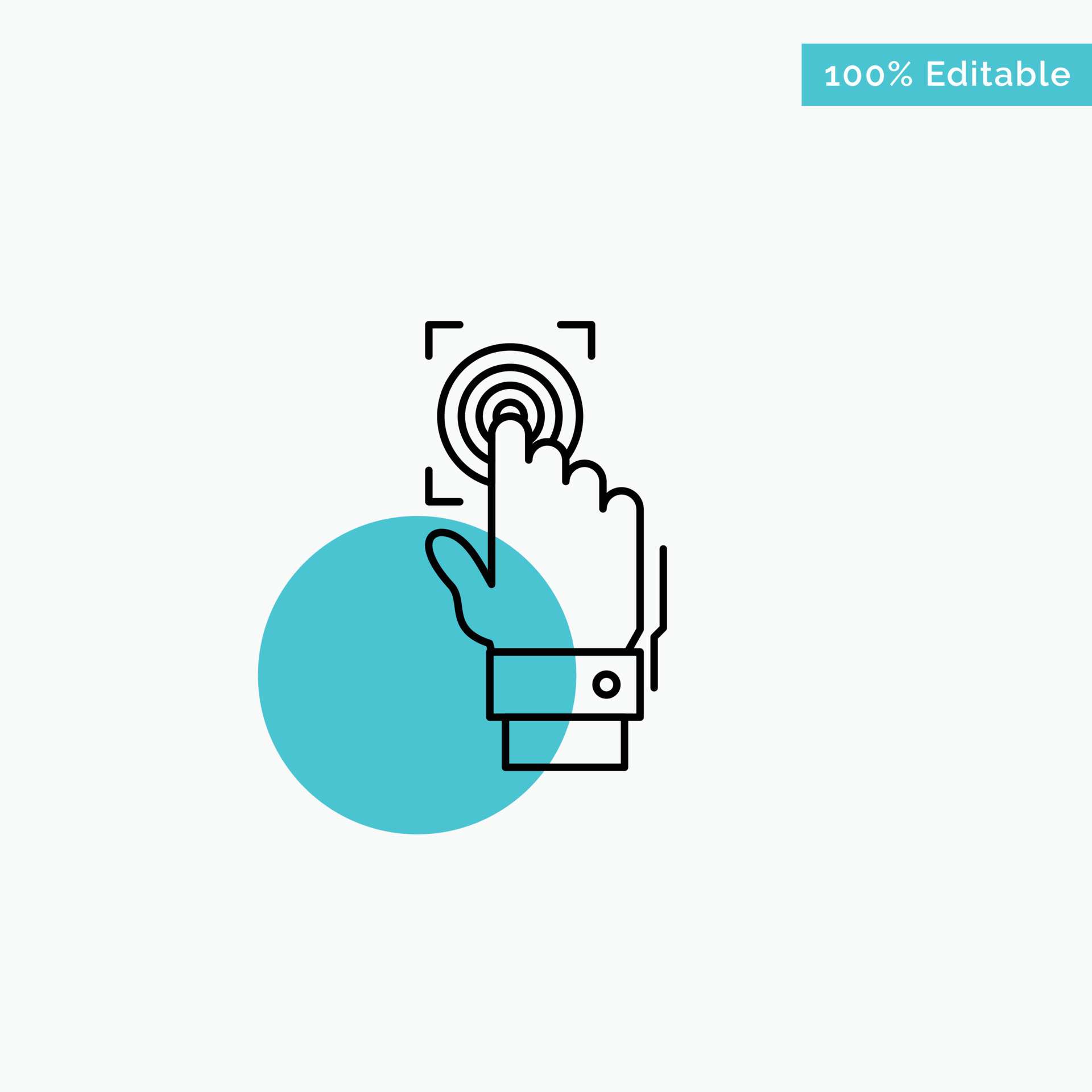 Fingerprint Identity Recognition Scan Scanner Scanning Turquoise Highlight Circle Point Vector
