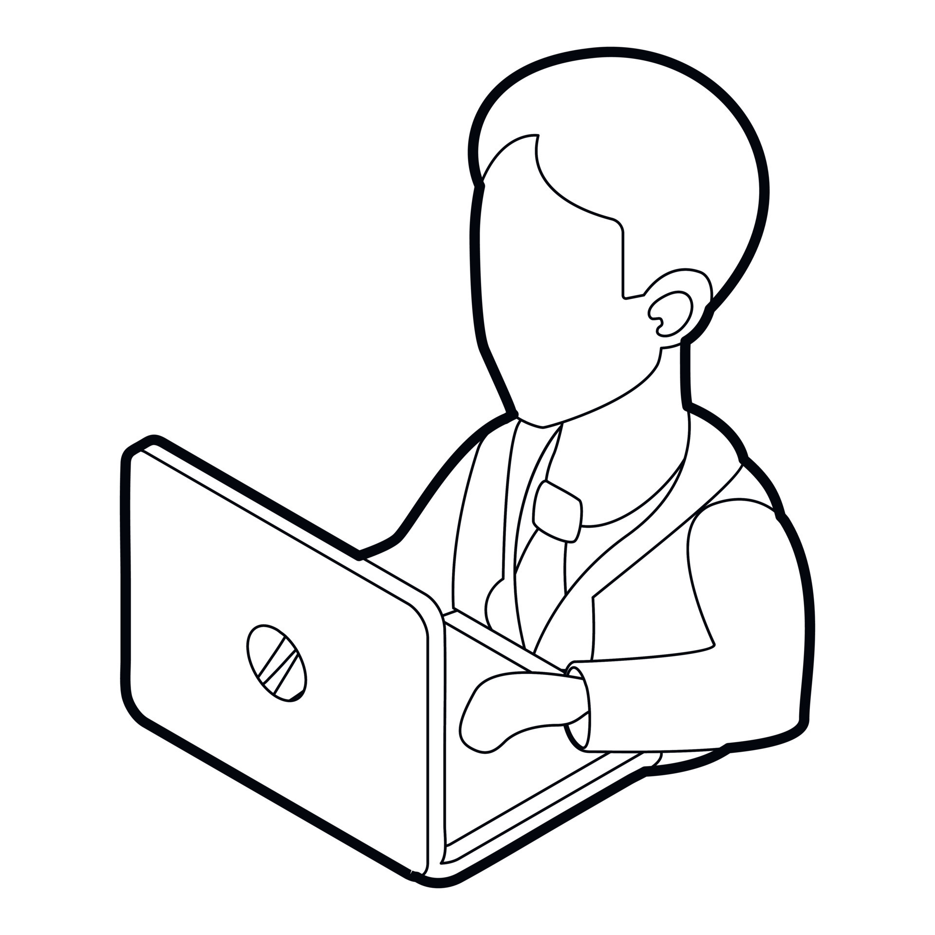 Businessman using his laptop icon, outline style 14650311 Vector Art at ... Businessman using his laptop icon, outline style 14650311 Vector Art at ...