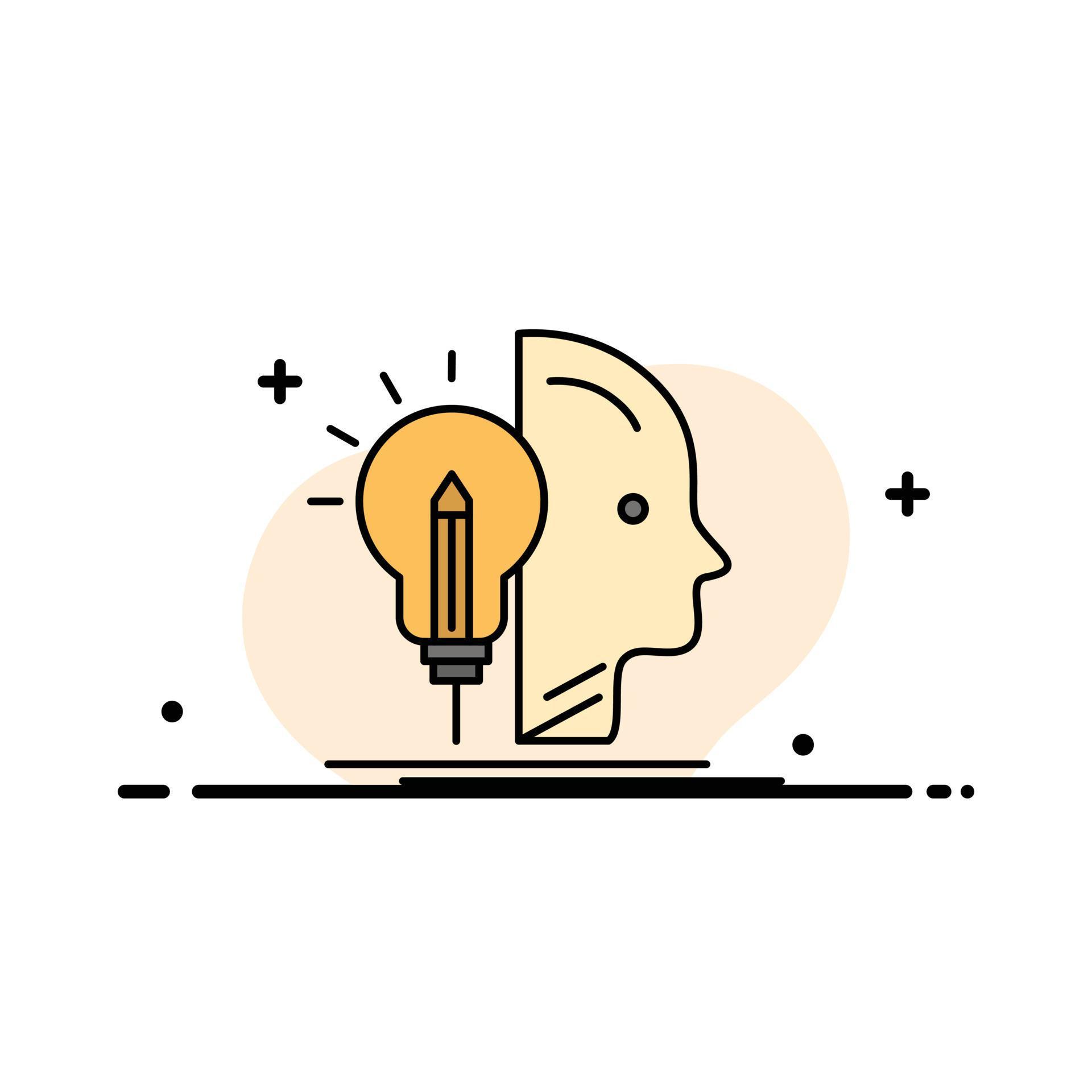 User Mind Making Programming Business Flat Line Filled Icon Vector ...