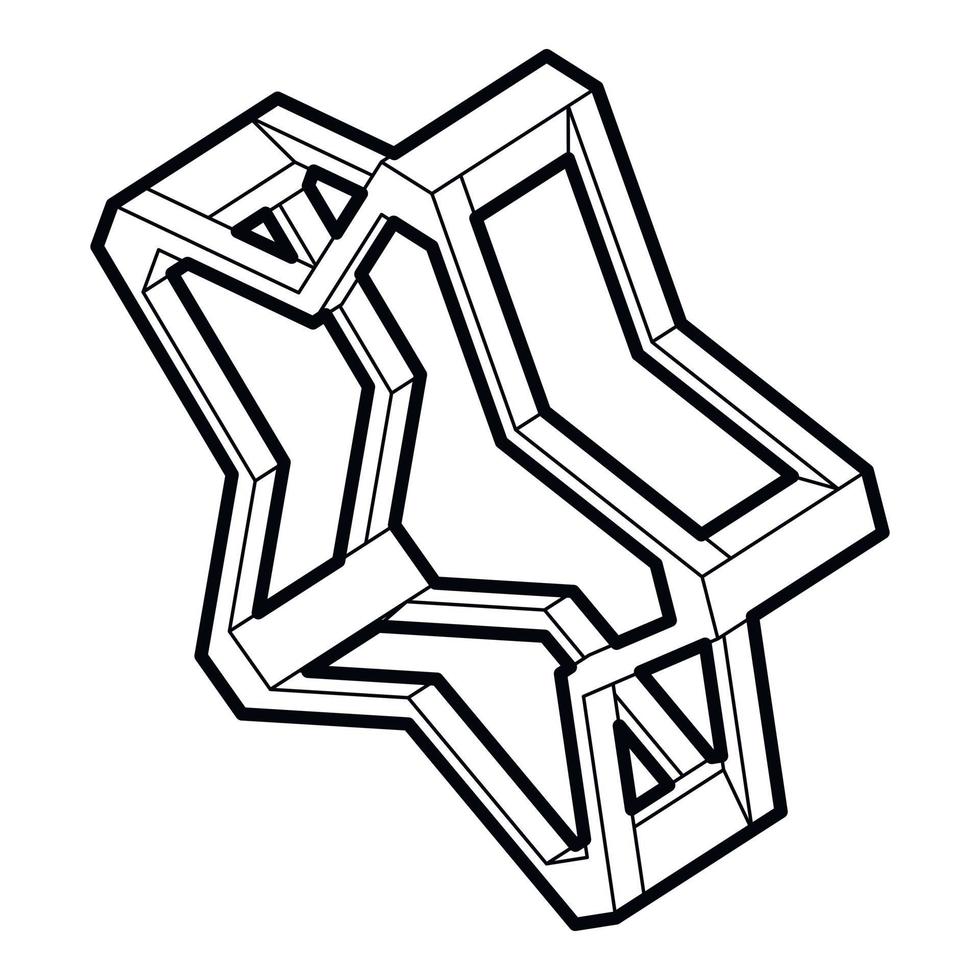 Pointed star icon, outline style 14651866 Vector Art at Vecteezy