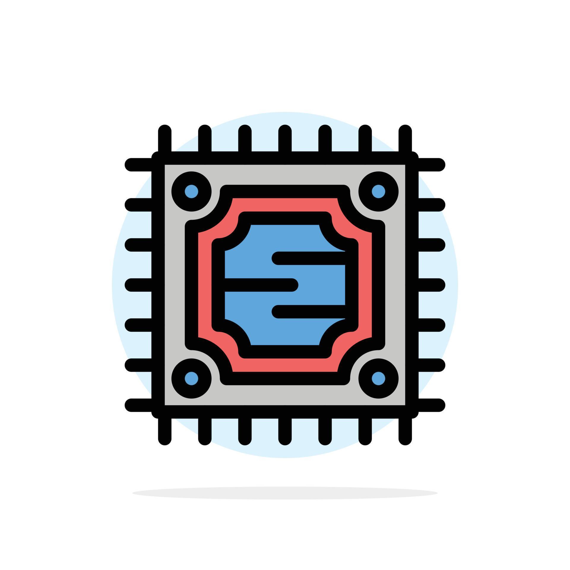 Cpu Microchip Processor Abstract Circle Background Flat Color Icon
