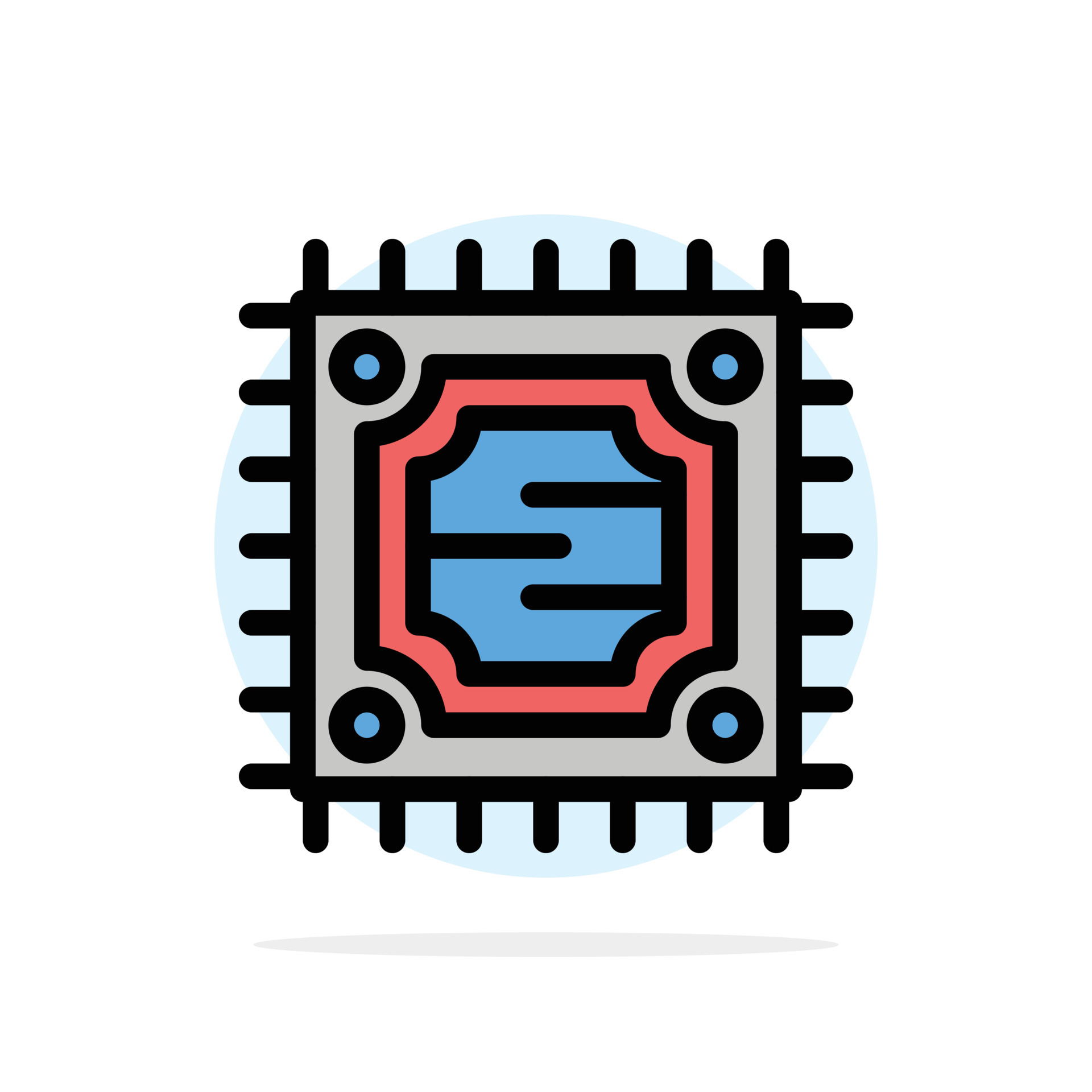 Cpu Microchip Processor Abstract Circle Background Flat Color Icon 14652938 Vector Art At Vecteezy