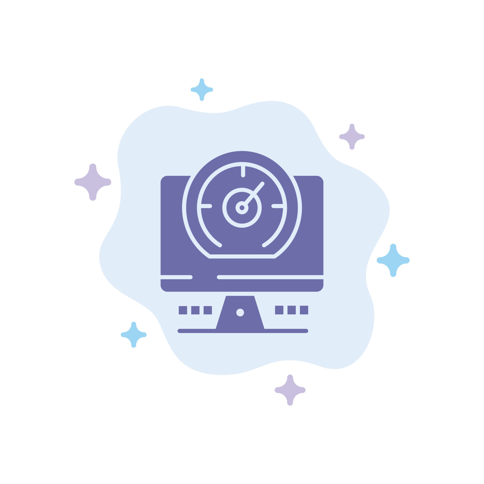 Compass Computer Timer Location Blue Icon On Abstract Cloud Background 14656278 Vector Art At