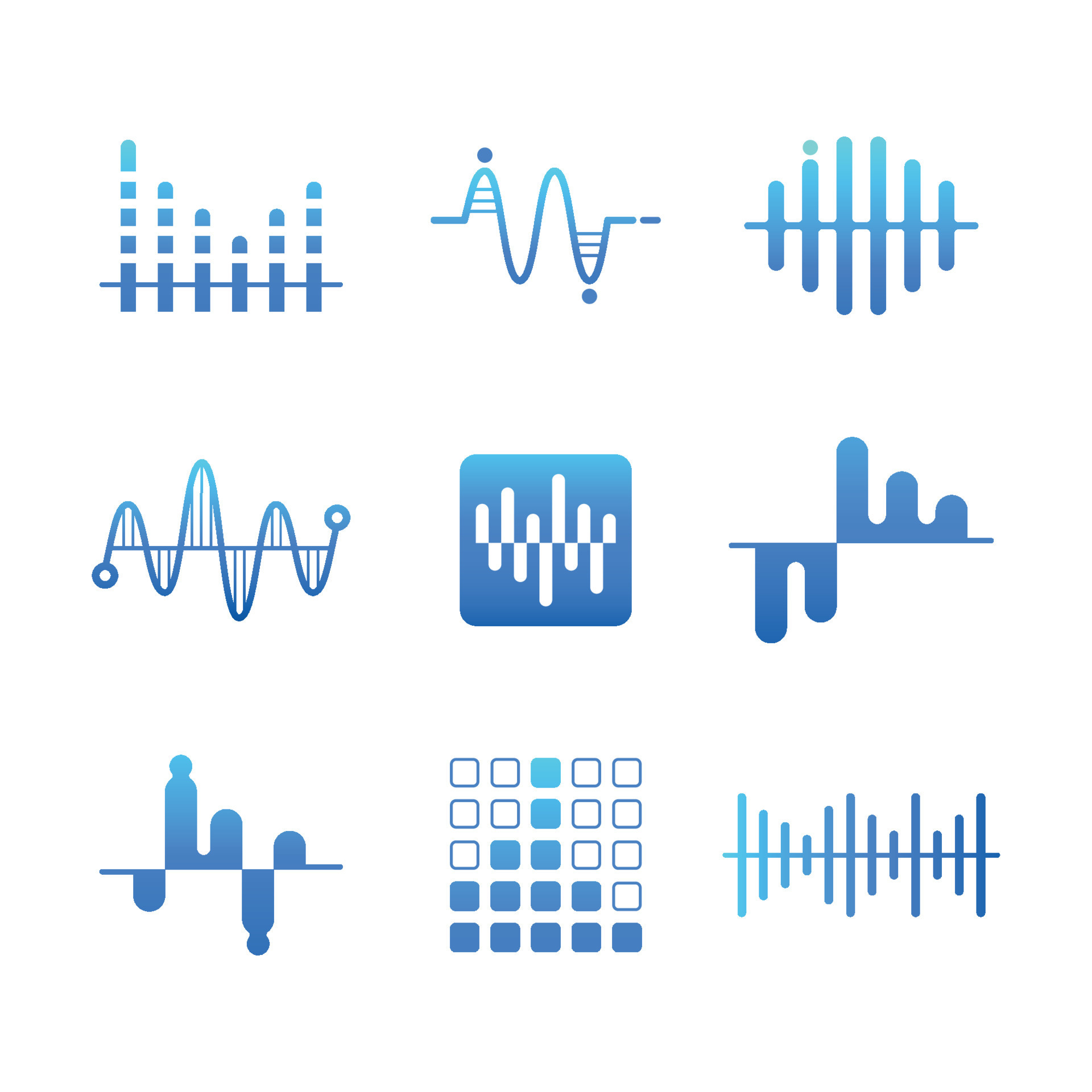Sound Wave Icon Set 14658869 Vector Art at Vecteezy