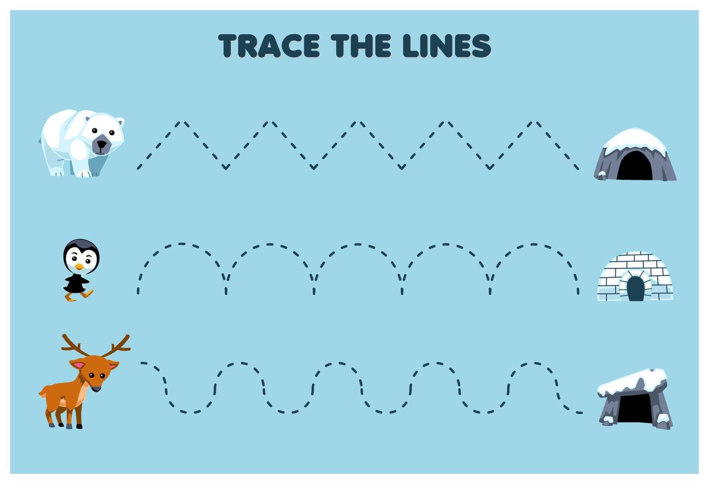 Education game for children handwriting practice trace the lines with ...