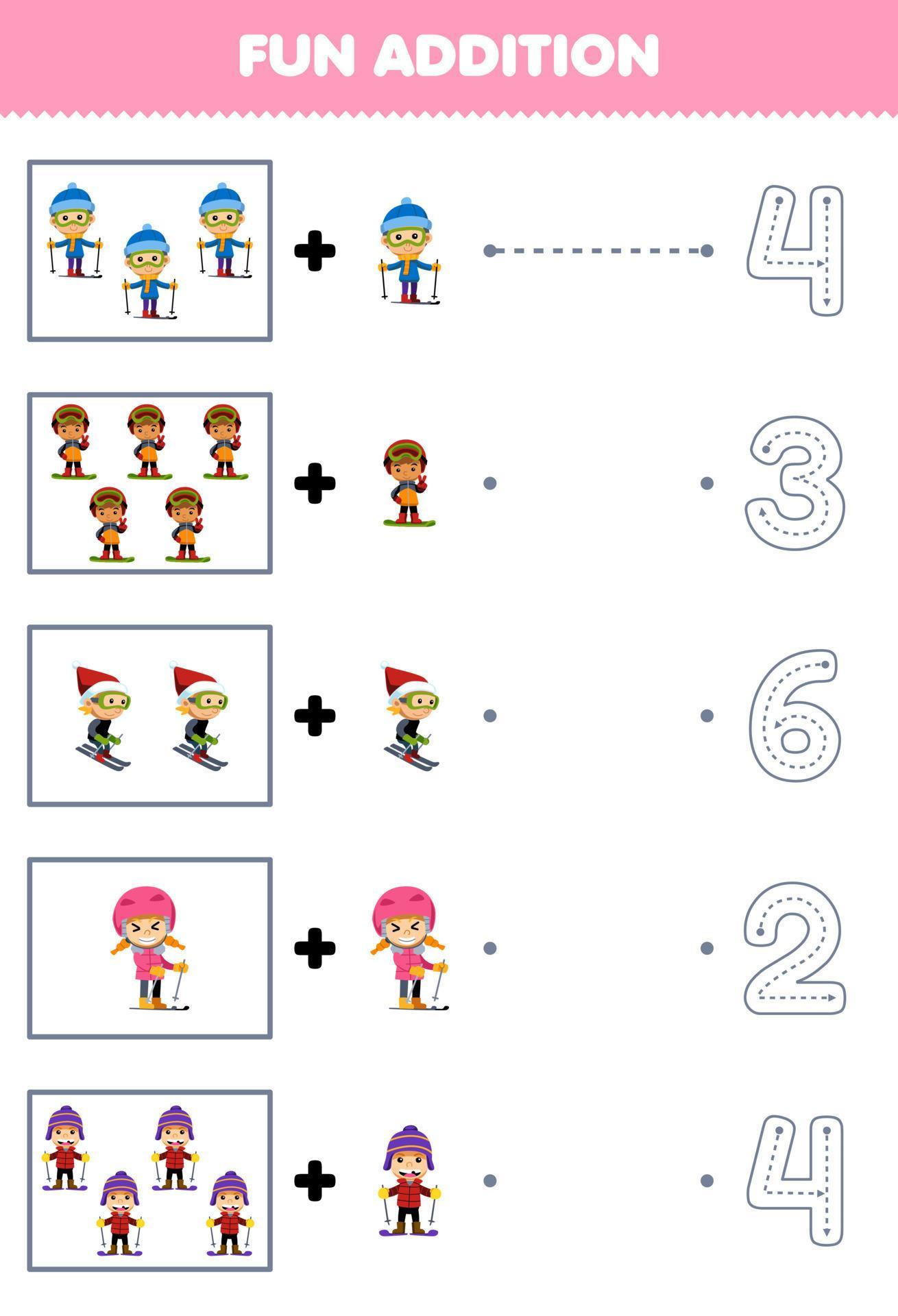 Education game for children fun counting and add one more cartoon boy ... Education game for children fun counting and add one more cartoon boy ...