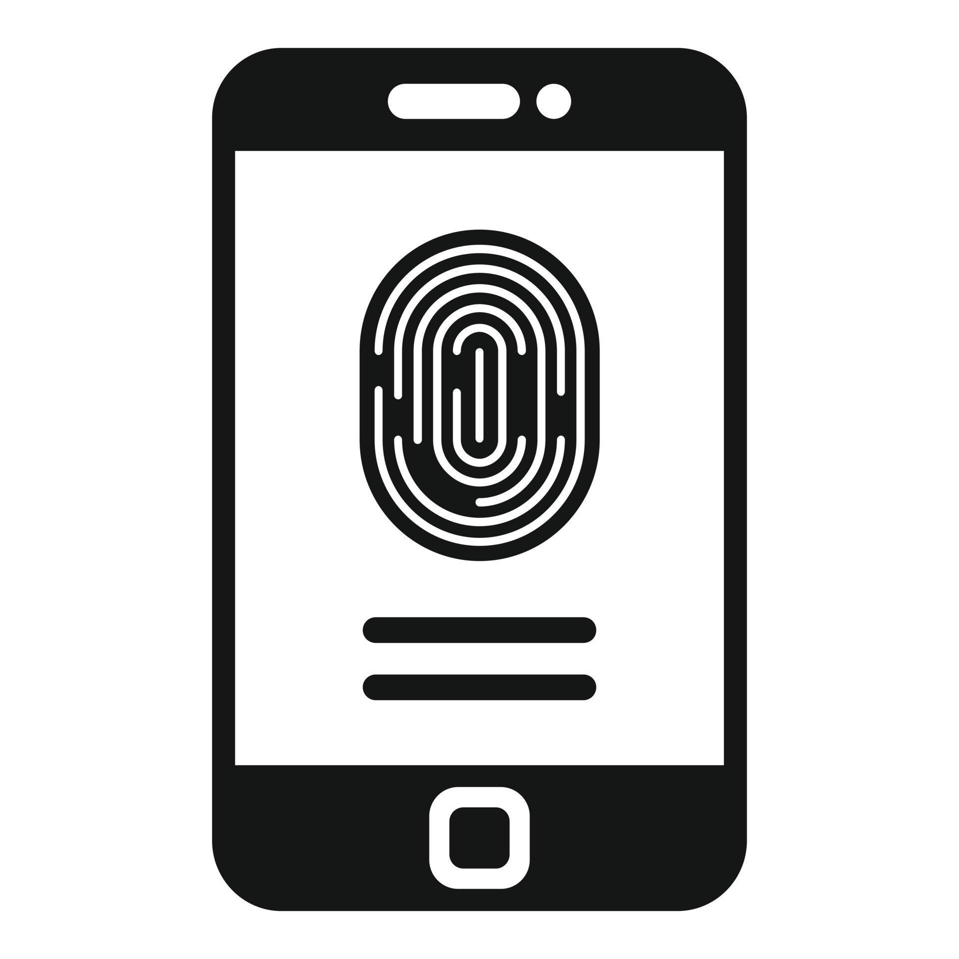Fingerprint Phone Authentication Icon Simple Style 14660449 Vector Art