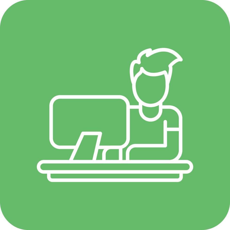 Working on Computer Line Round Corner Background Icons 14660918 Vector ...